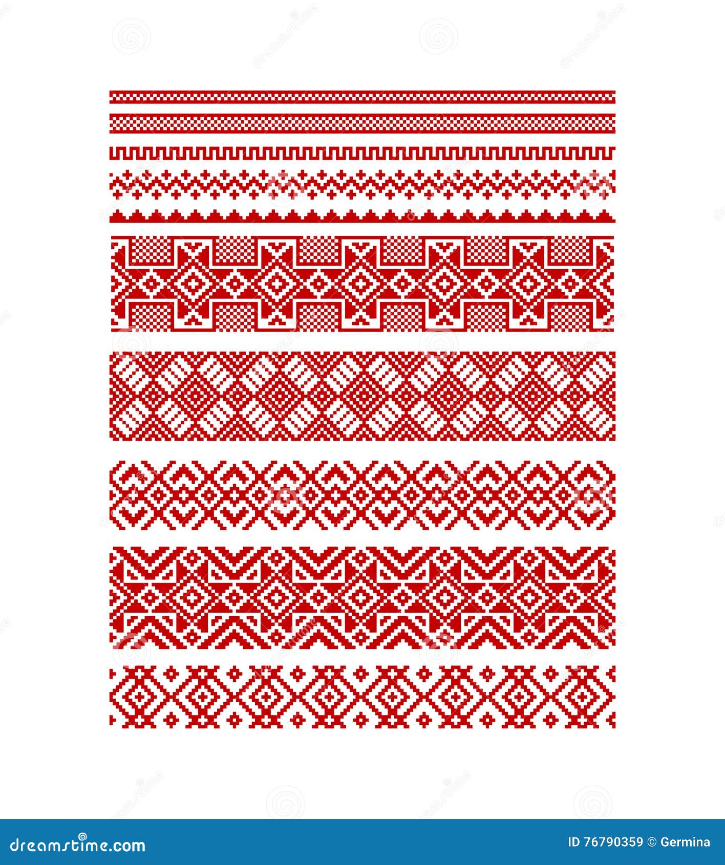 Vector Seamless Stripe Ornamental Slavic Pattern Stock Vector ...