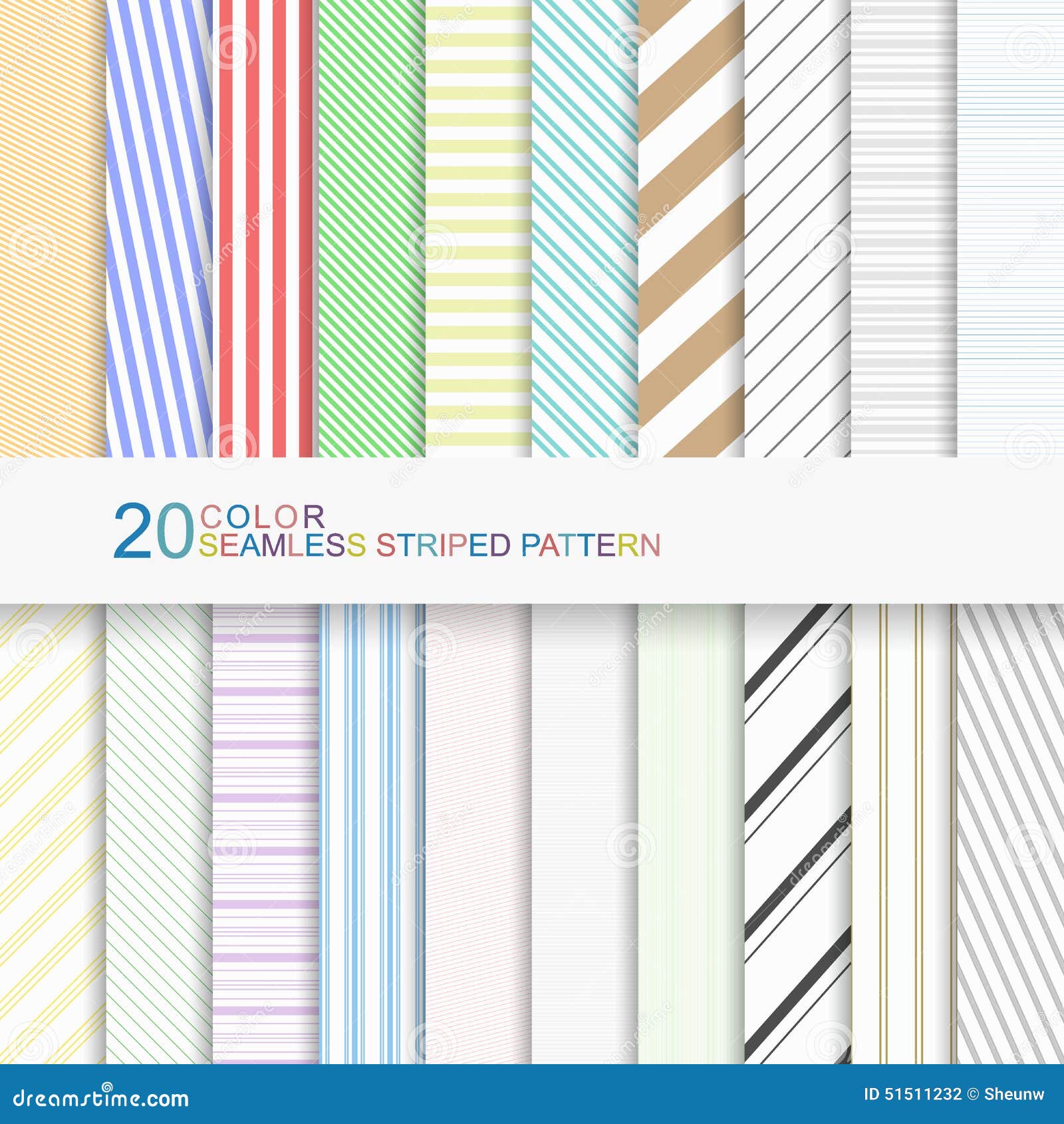 10 Vector Seamless Striped Patterns Stock Vector - Illustration of ...