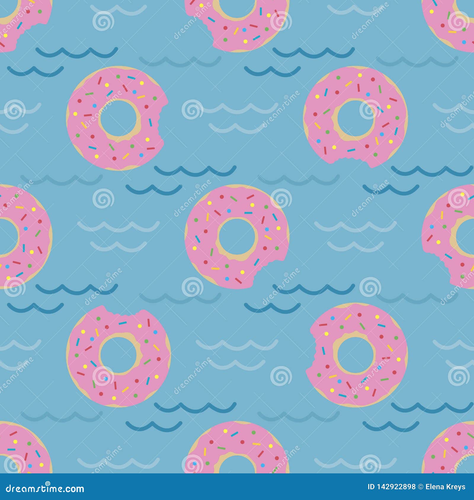 Vector Seamless Swimming Pool Float Rings Pattern Stock Vector ...