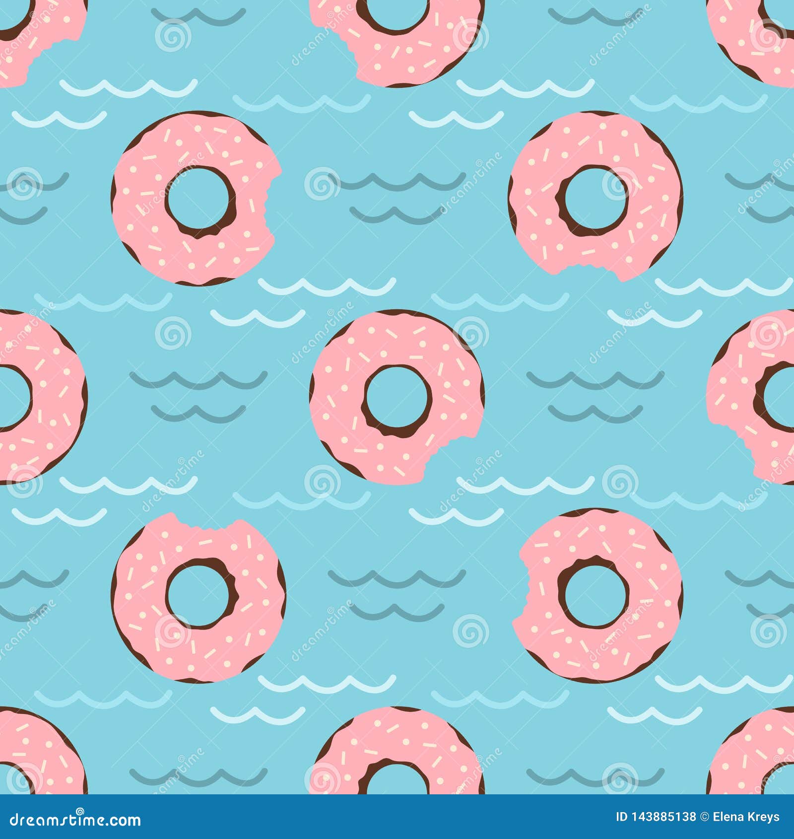 Vector Seamless Swimming Pool Float Rings Pattern Stock Vector ...