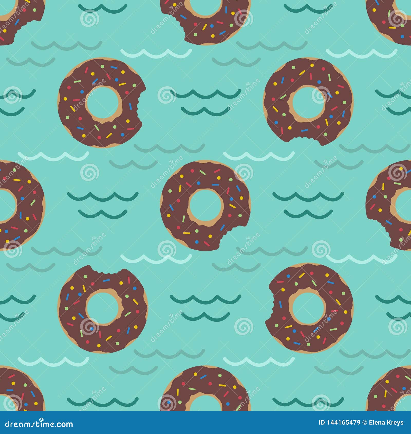 Vector Seamless Swimming Pool Float Rings Pattern Stock Vector ...