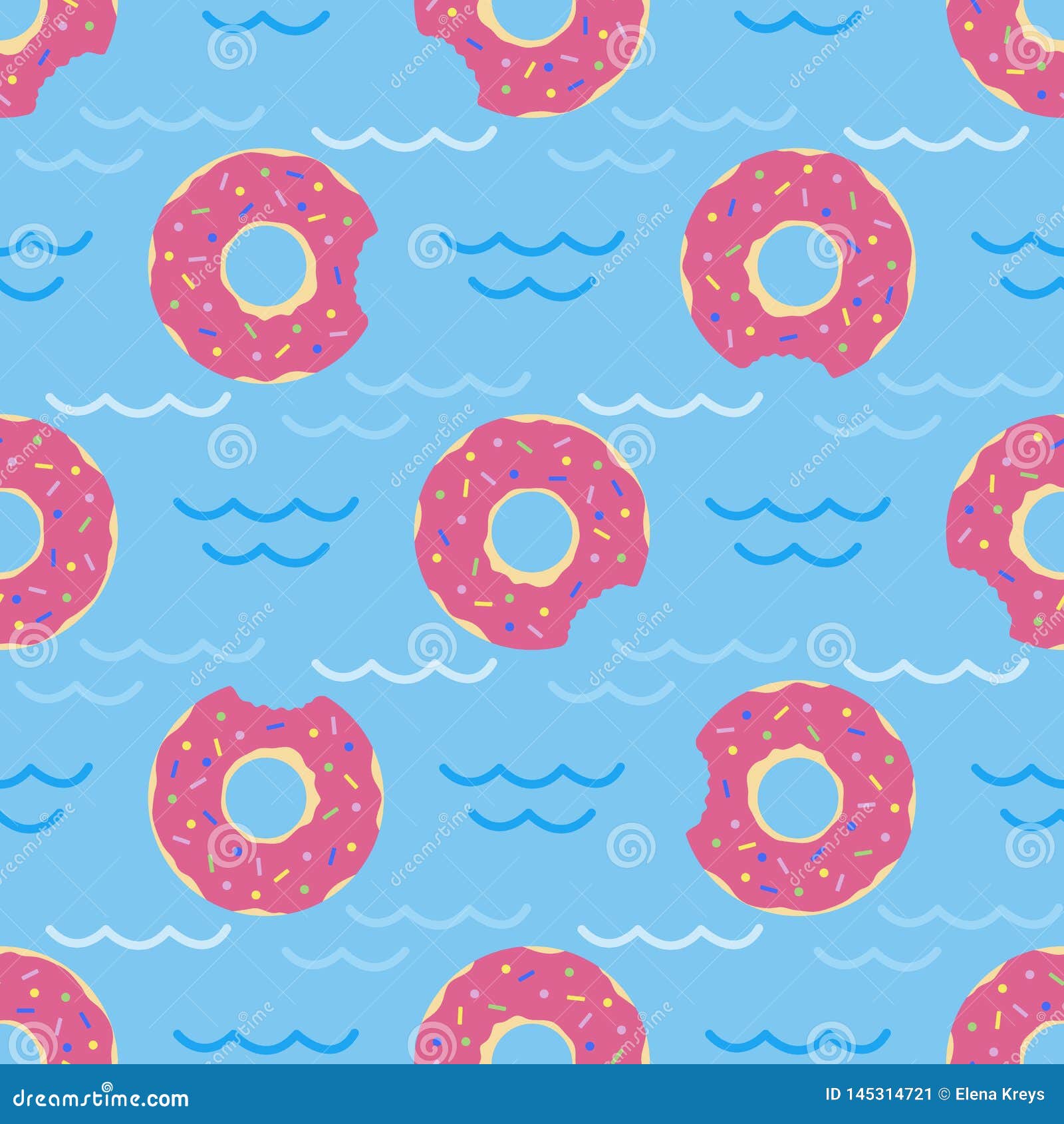 Vector Seamless Swimming Pool Float Rings Pattern Stock Vector ...