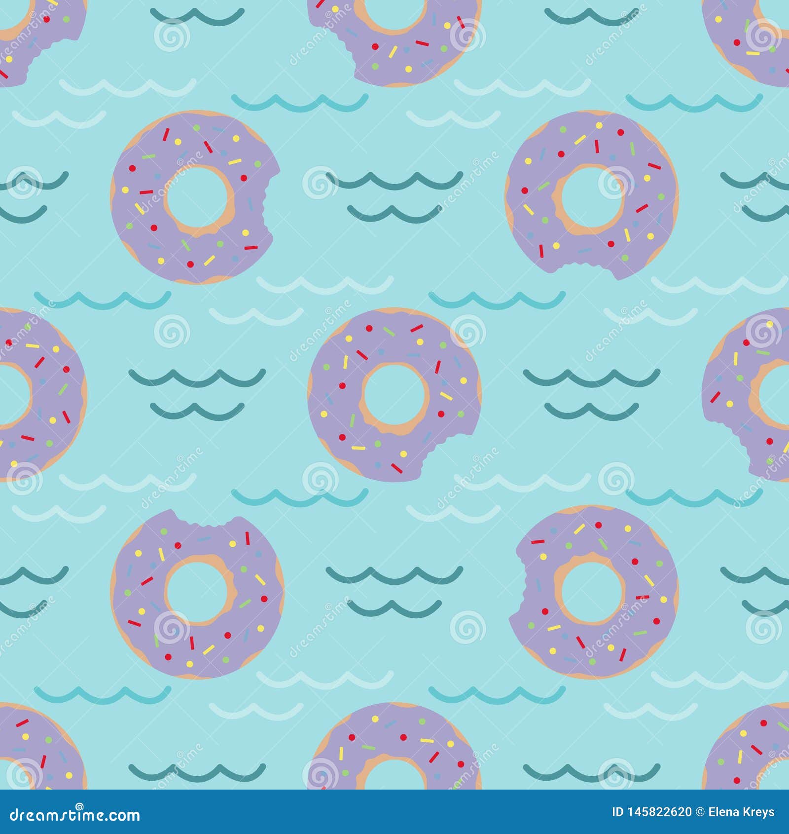 Vector Seamless Swimming Pool Float Rings Pattern Stock Vector ...