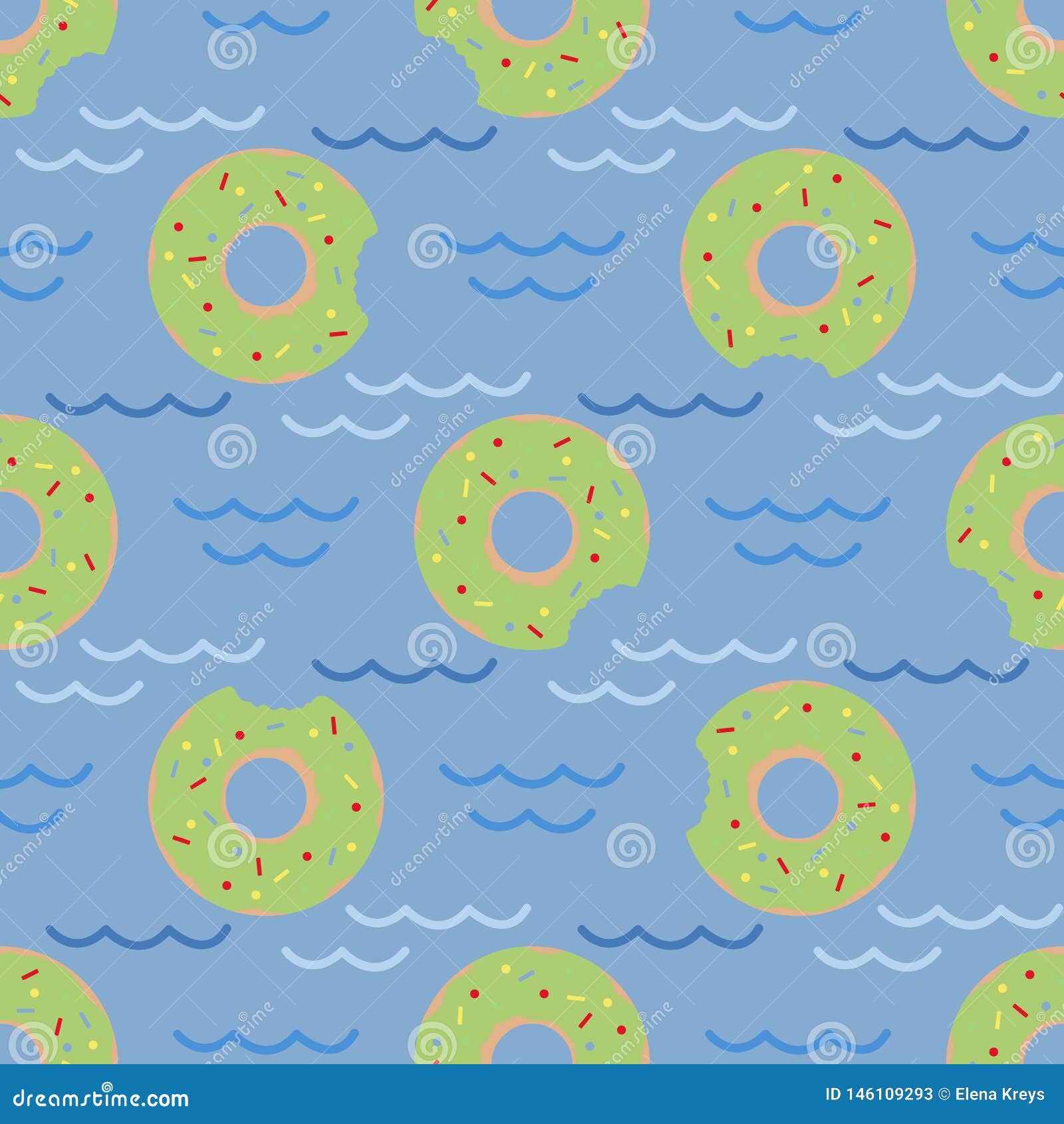 Vector Seamless Swimming Pool Float Rings Pattern Stock Vector ...