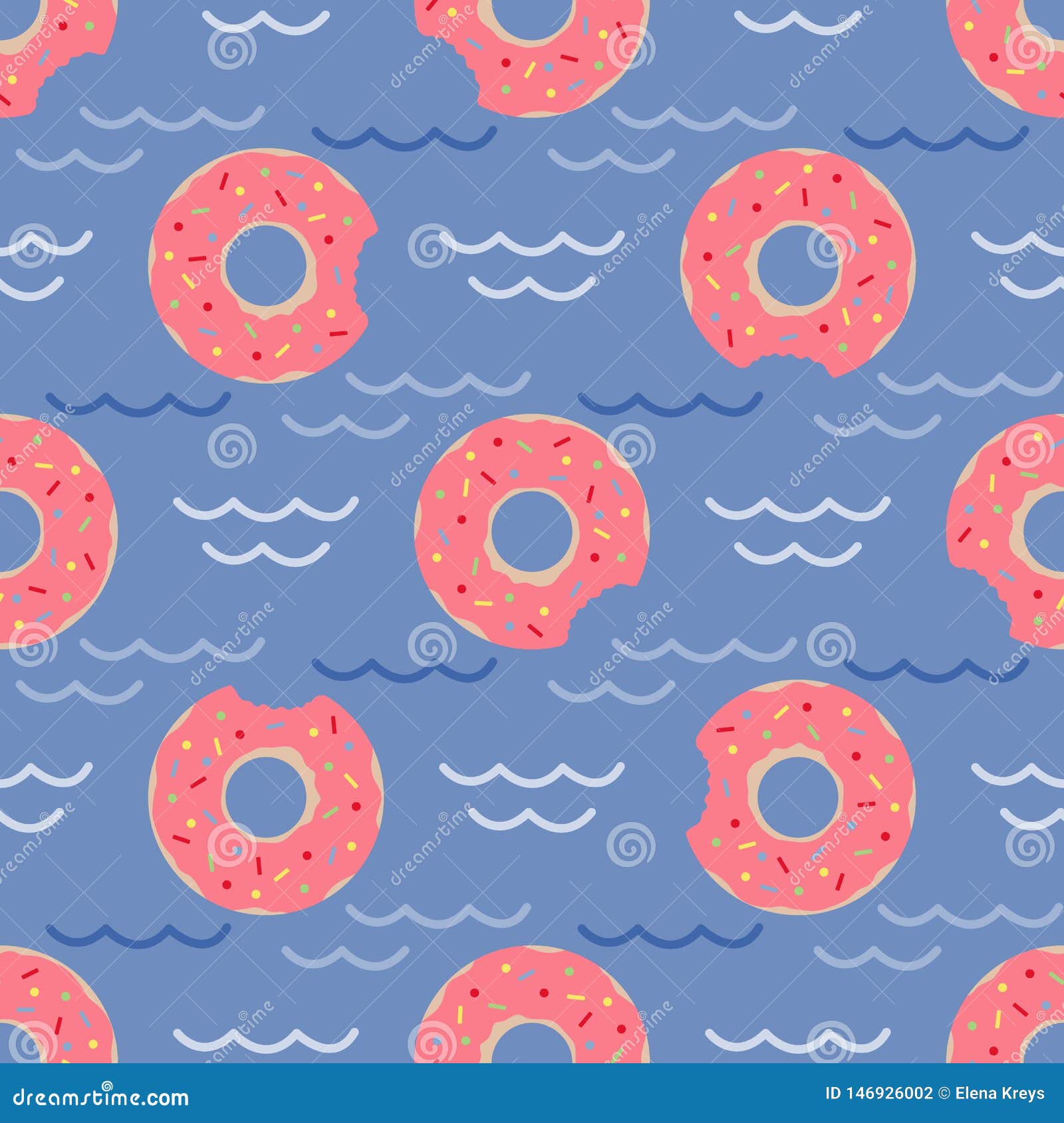 Vector Seamless Swimming Pool Float Rings Pattern Stock Vector ...