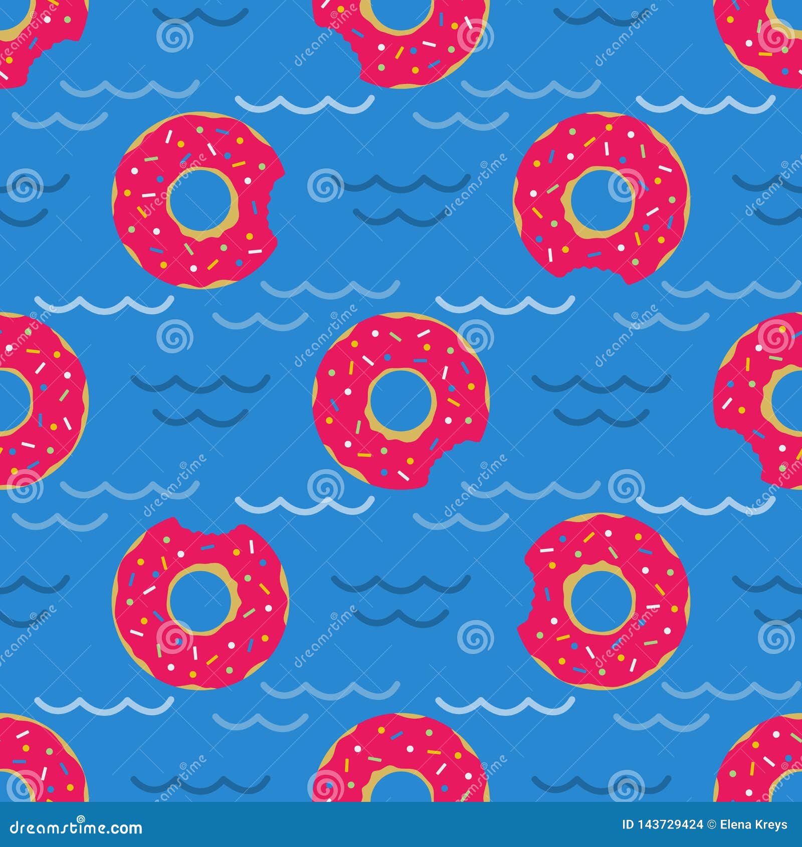Vector Seamless Swimming Pool Float Rings Pattern Stock Vector ...