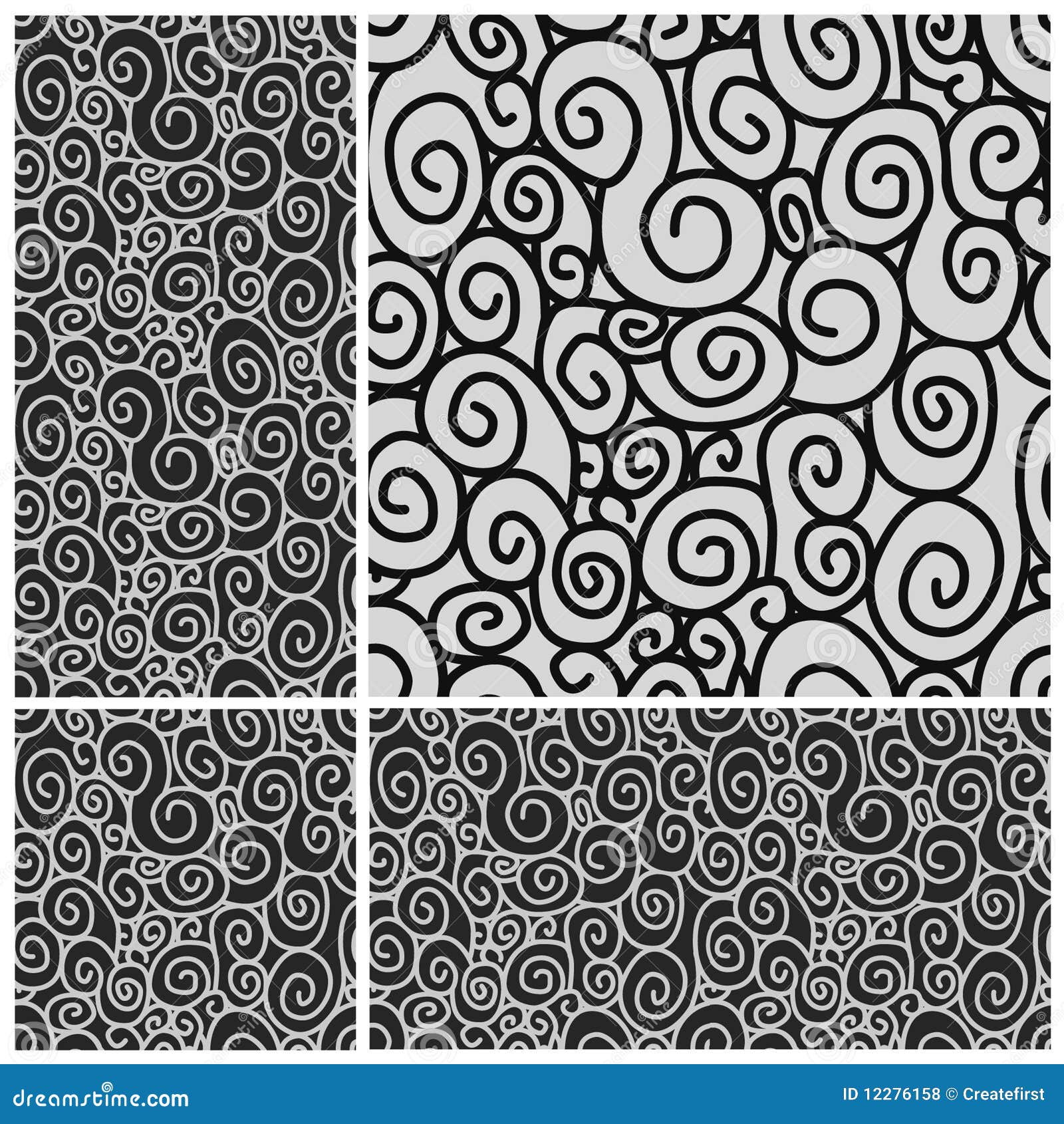 Vector Seamless Swirl Pattern Stock Illustration - Illustration of ...