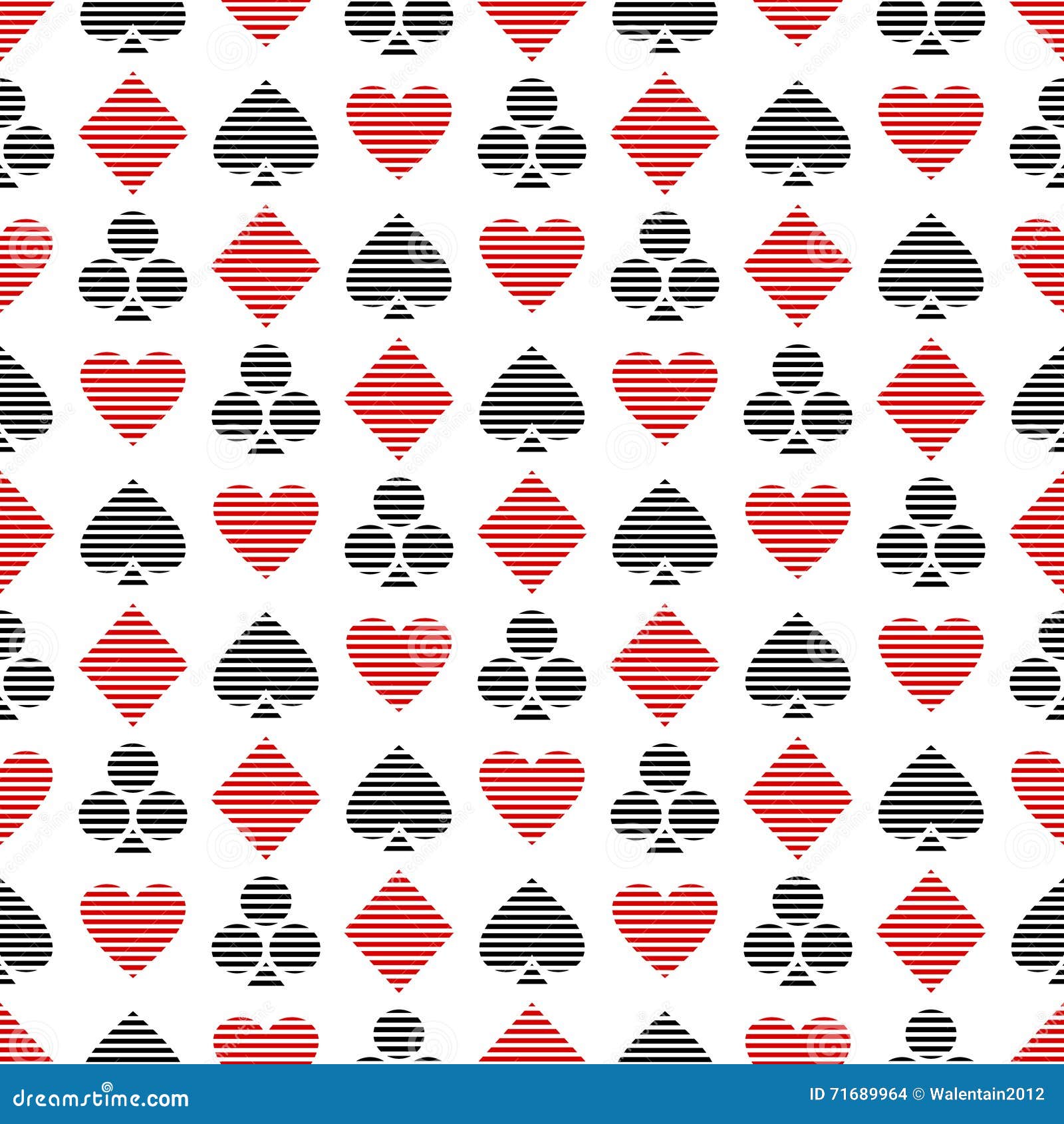 Vector Seamless Symmetrical Pattern with Black and Red Lined Playing ...