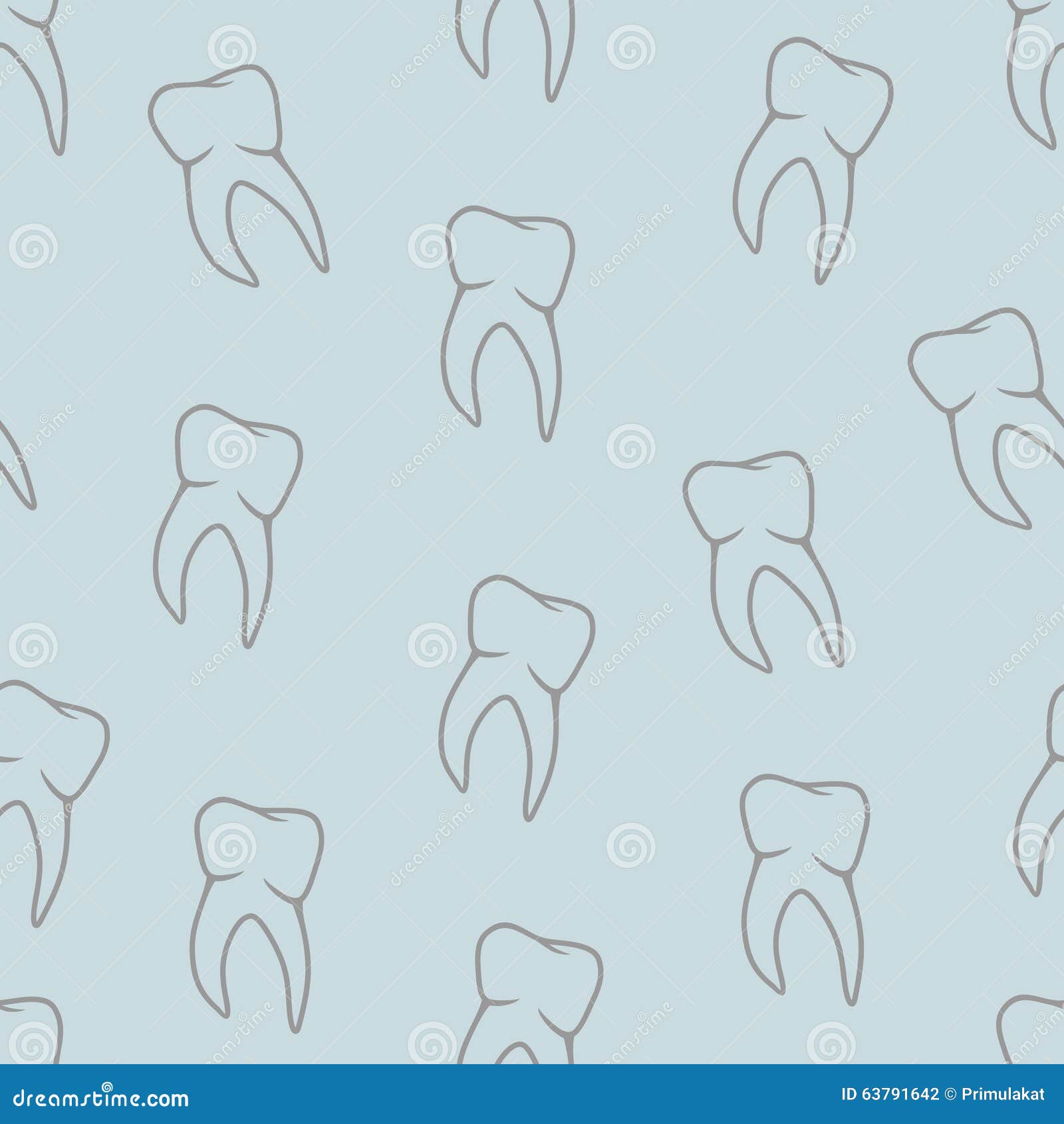 Vector Seamless Teeth Pattern on Blue Background Stock Vector ...