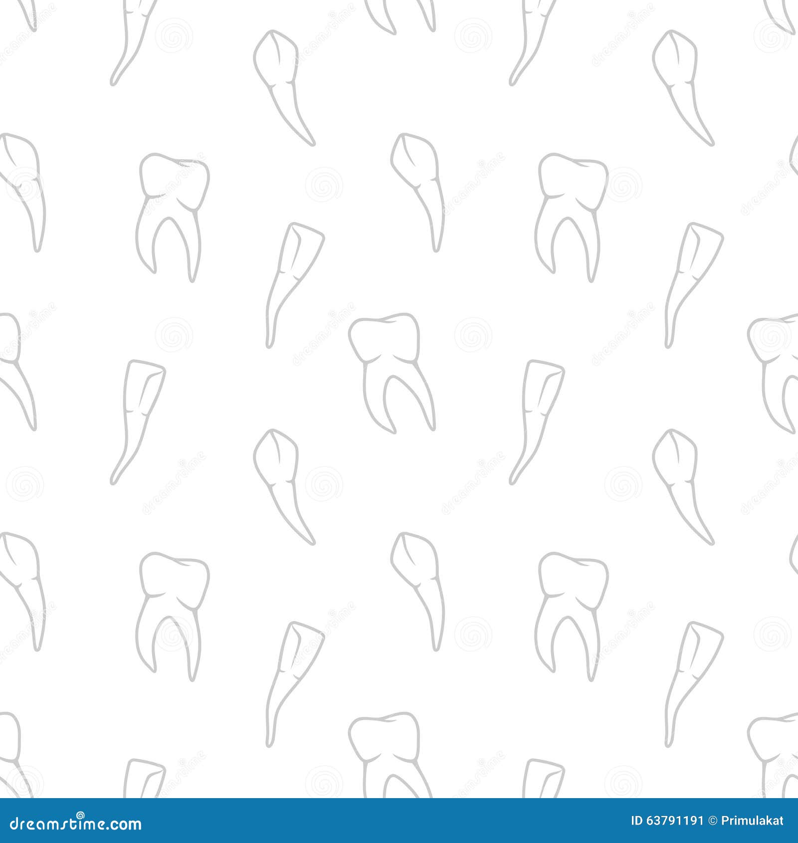 Vector Seamless Teeth Pattern on White Background Stock Vector ...