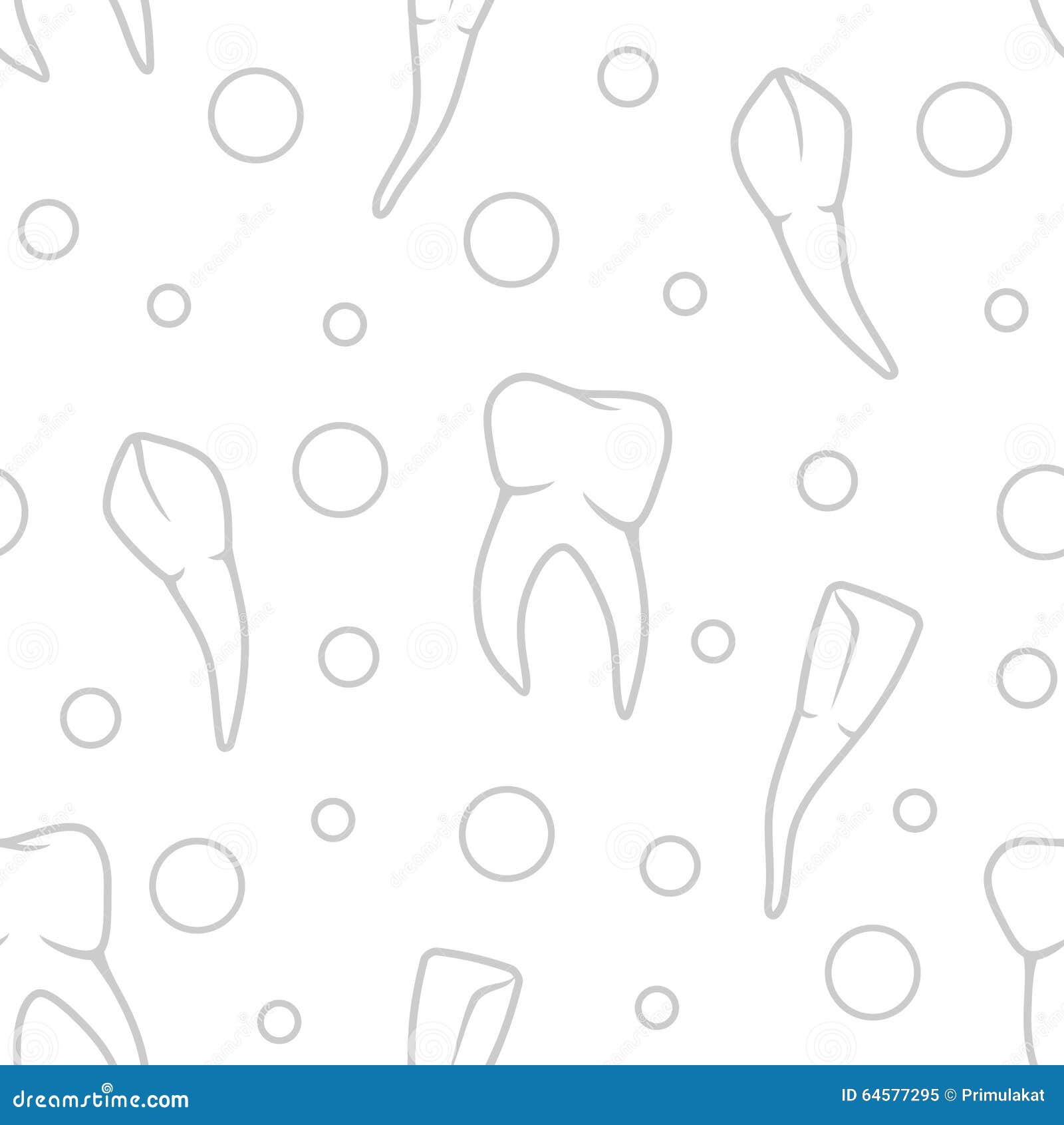 Vector Seamless Teeth Pattern on White Background Stock Vector ...