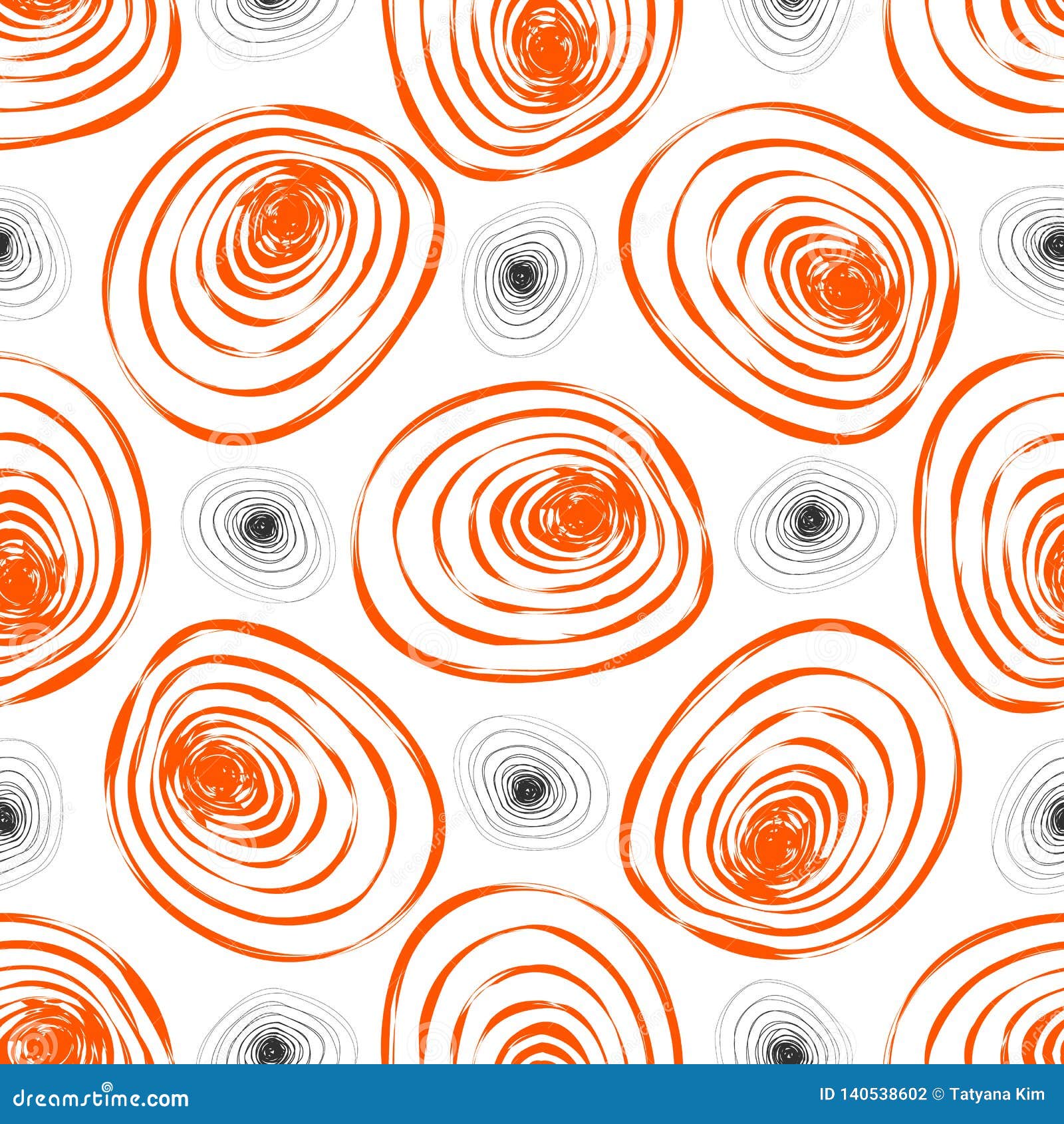 Vector Seamless Template with Orange Circles. Bubbles Abstract ...