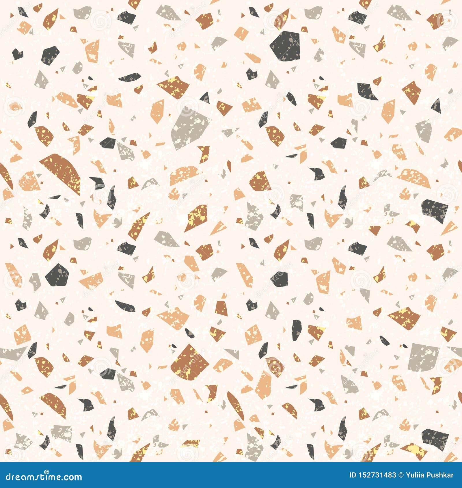 Terrazzo Texture Or Tile. Seamless Pattern With Blue, Yellow And Black ...