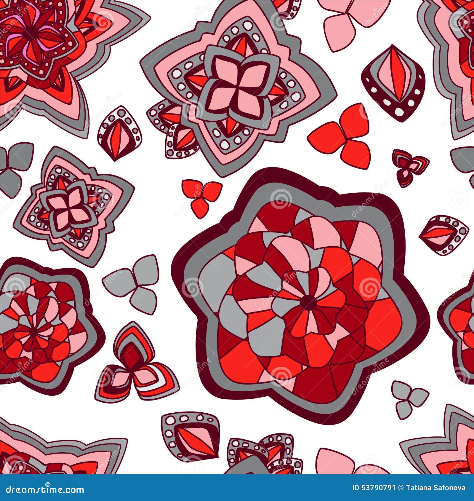 Vector Seamless Texture with Abstract Flower. Ethnic Seamless Pa Stock ...