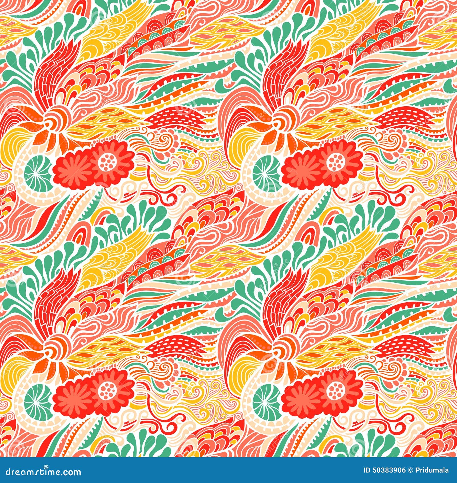 Vector Seamless Texture with Abstract Flowers. Endless Background ...