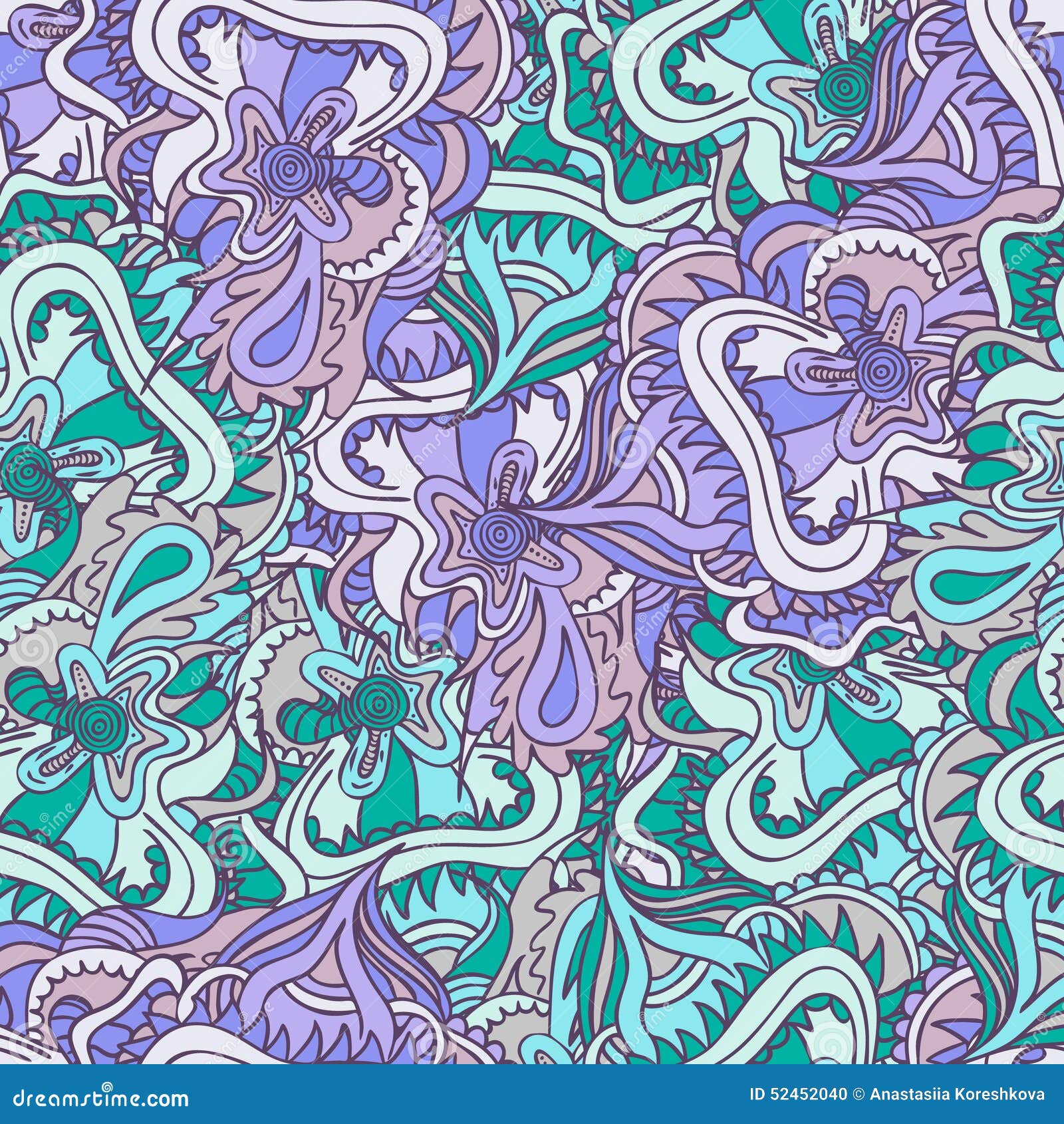 Vector Seamless Texture with Abstract Flowers. Stock Vector ...