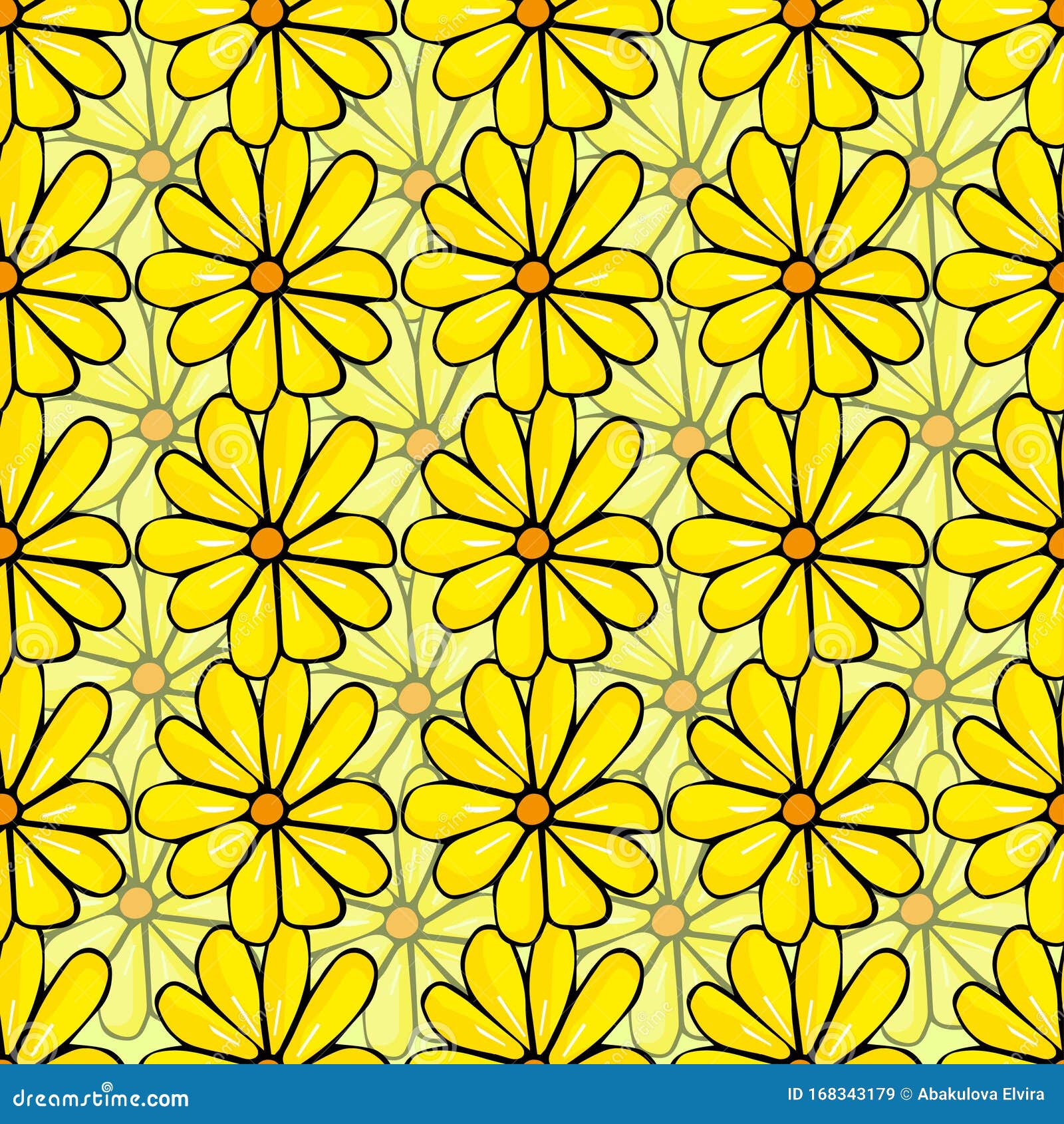 Vector Seamless Texture with Abstract Flowers. Endless Background ...