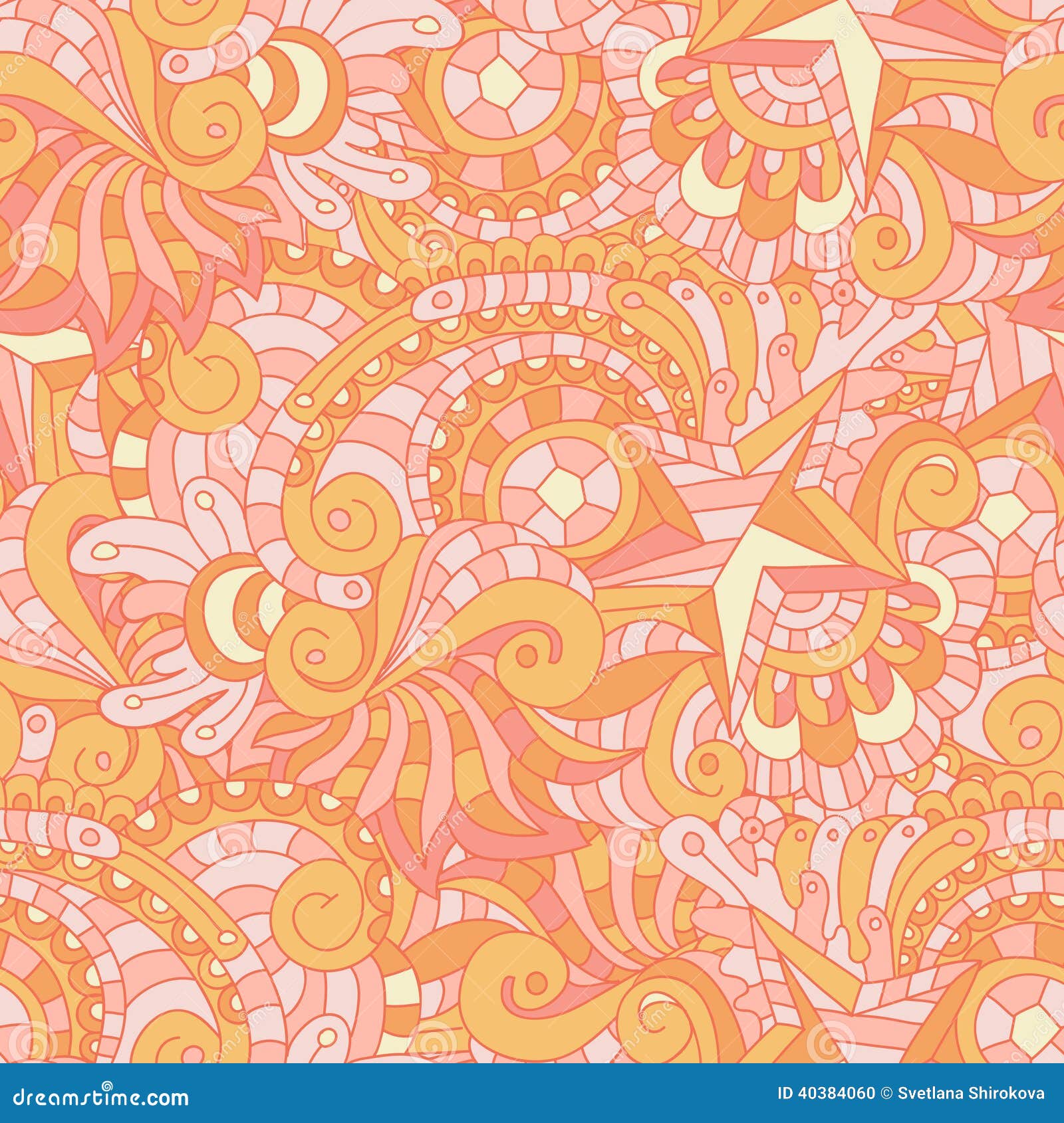 Vector Seamless Texture with Abstract Flowers Stock Vector ...