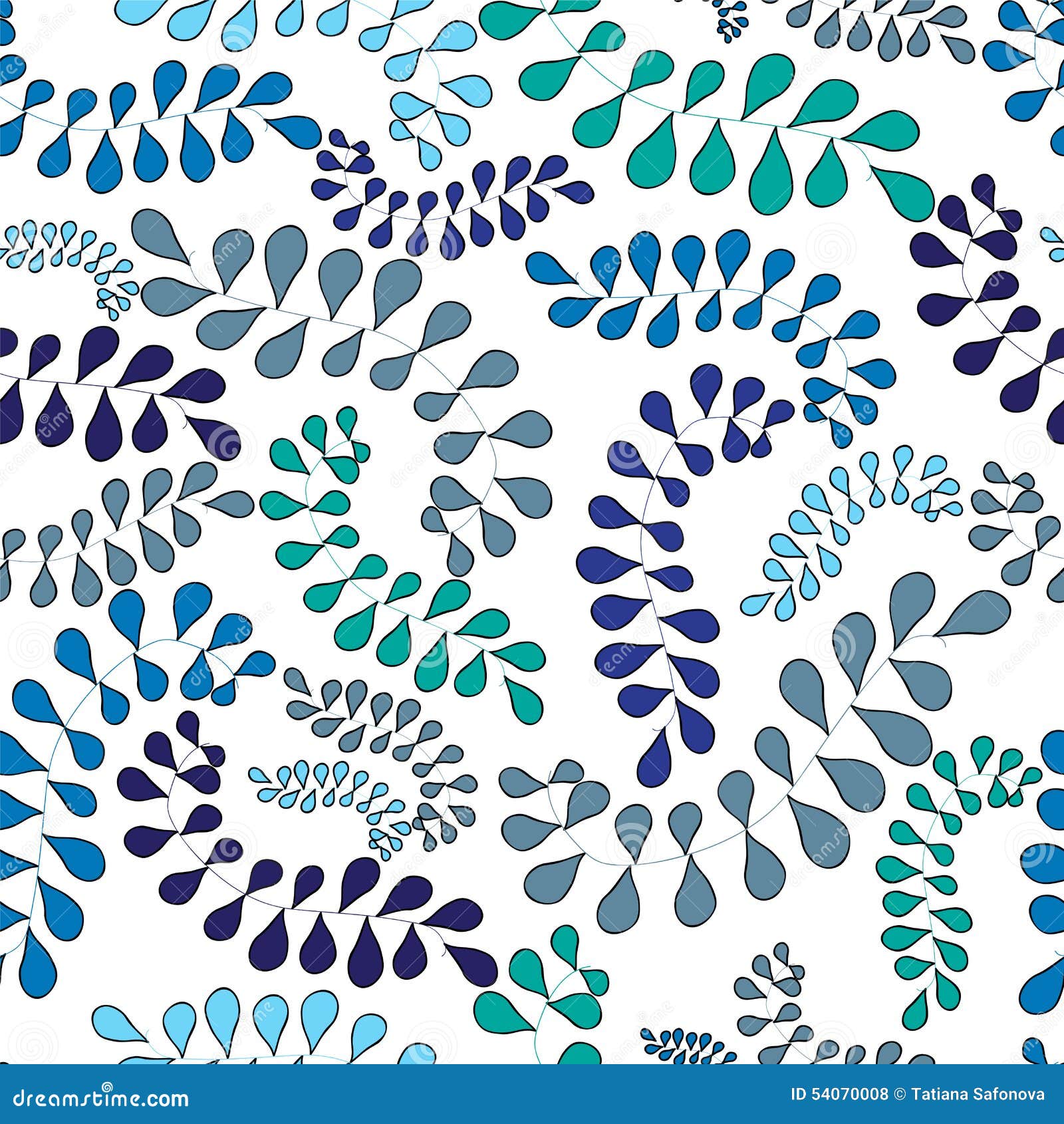 Vector Seamless Texture with Abstract Leaf. Ethnic Seamless Pattern ...