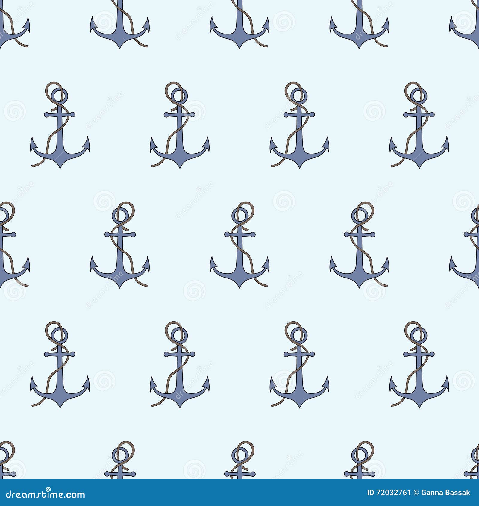 Vector Seamless Texture with Anchors Stock Vector - Illustration of ...