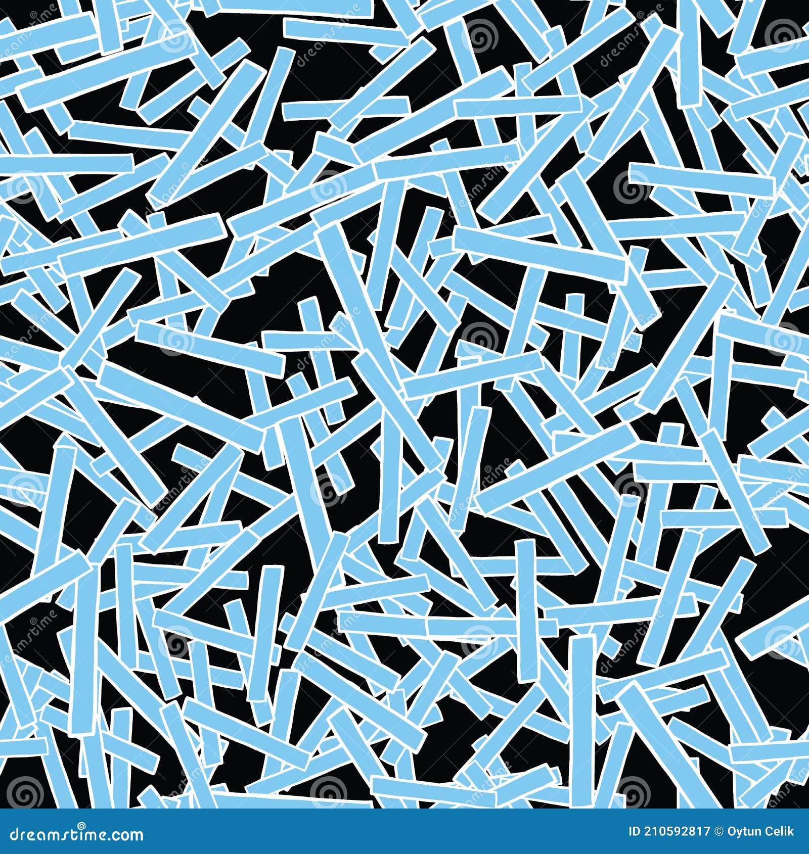 Vector Seamless Texture Background Pattern. Hand Drawn, Blue, Black ...