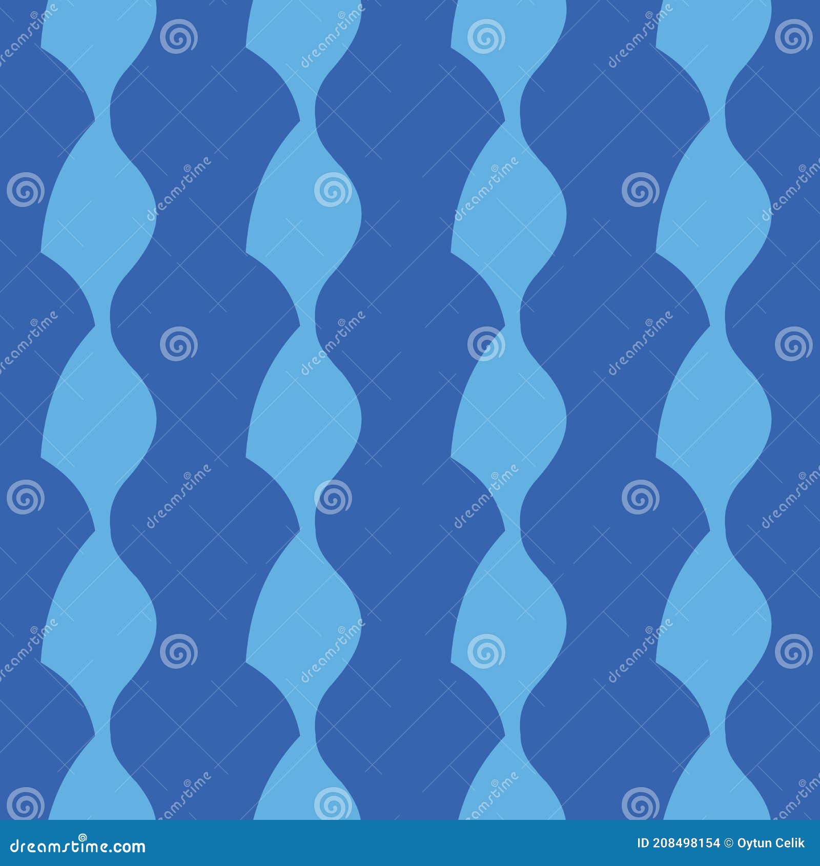 Vector Seamless Texture Background Pattern. Hand Drawn, Blue Colors ...