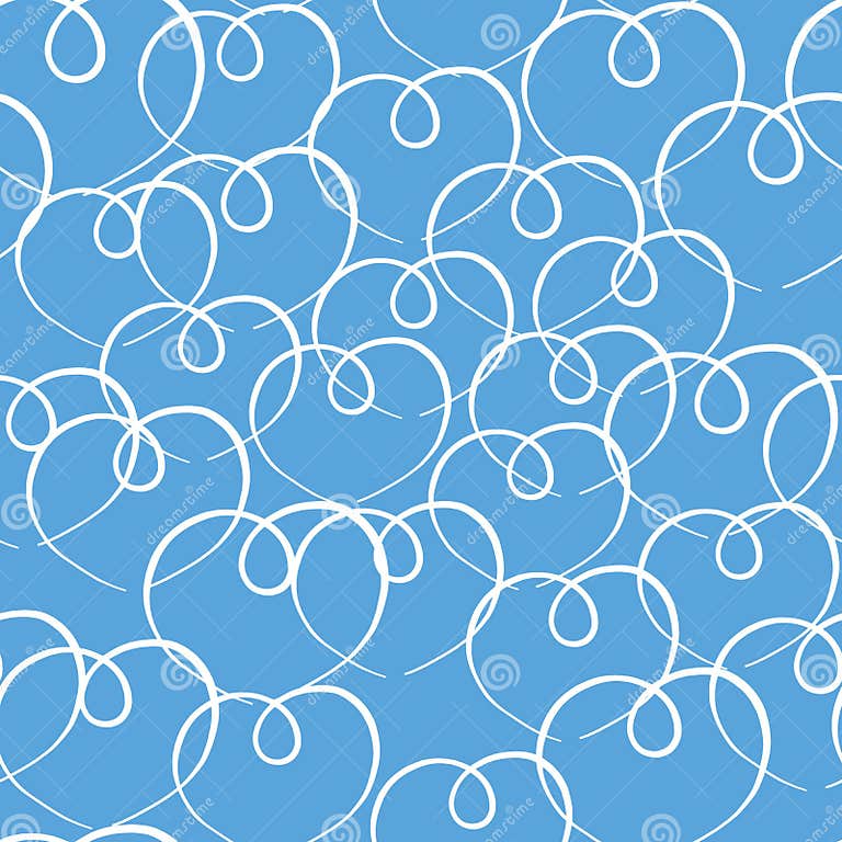 Vector Seamless Texture Background Pattern. Hand Drawn, Blue, White ...