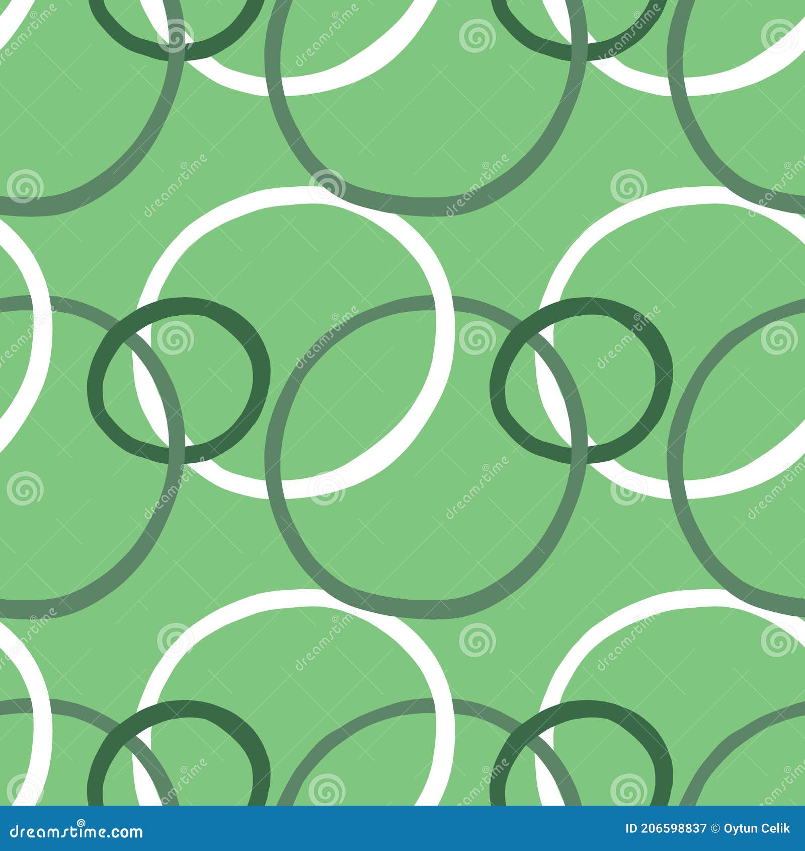 Vector Seamless Texture Background Pattern. Hand Drawn, Green, White ...
