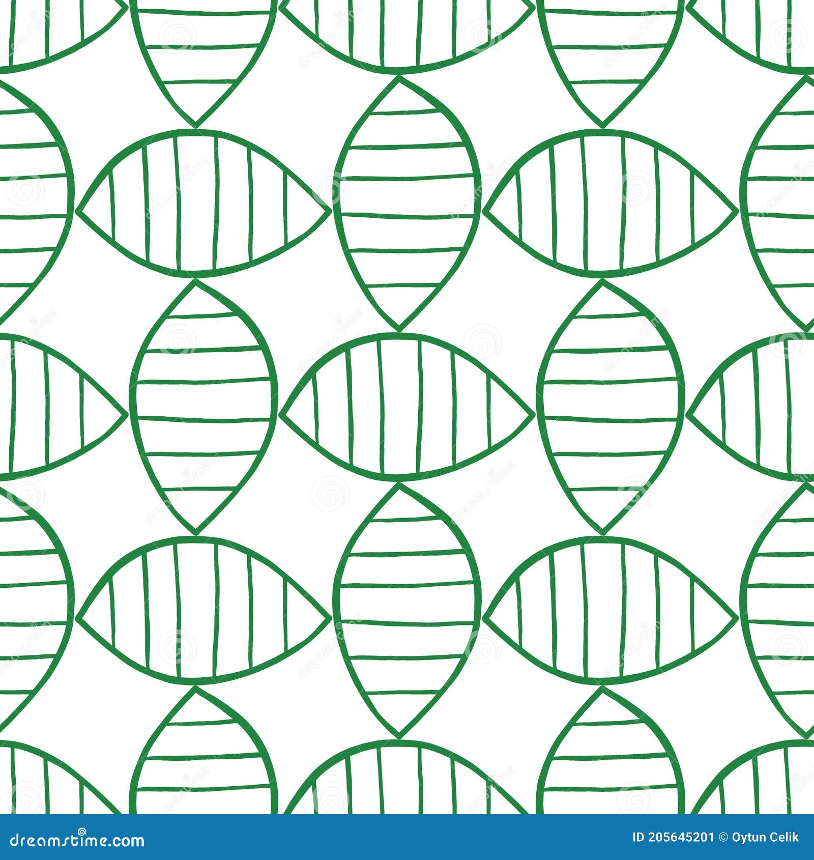 Vector Seamless Texture Background Pattern. Hand Drawn, Green, White ...
