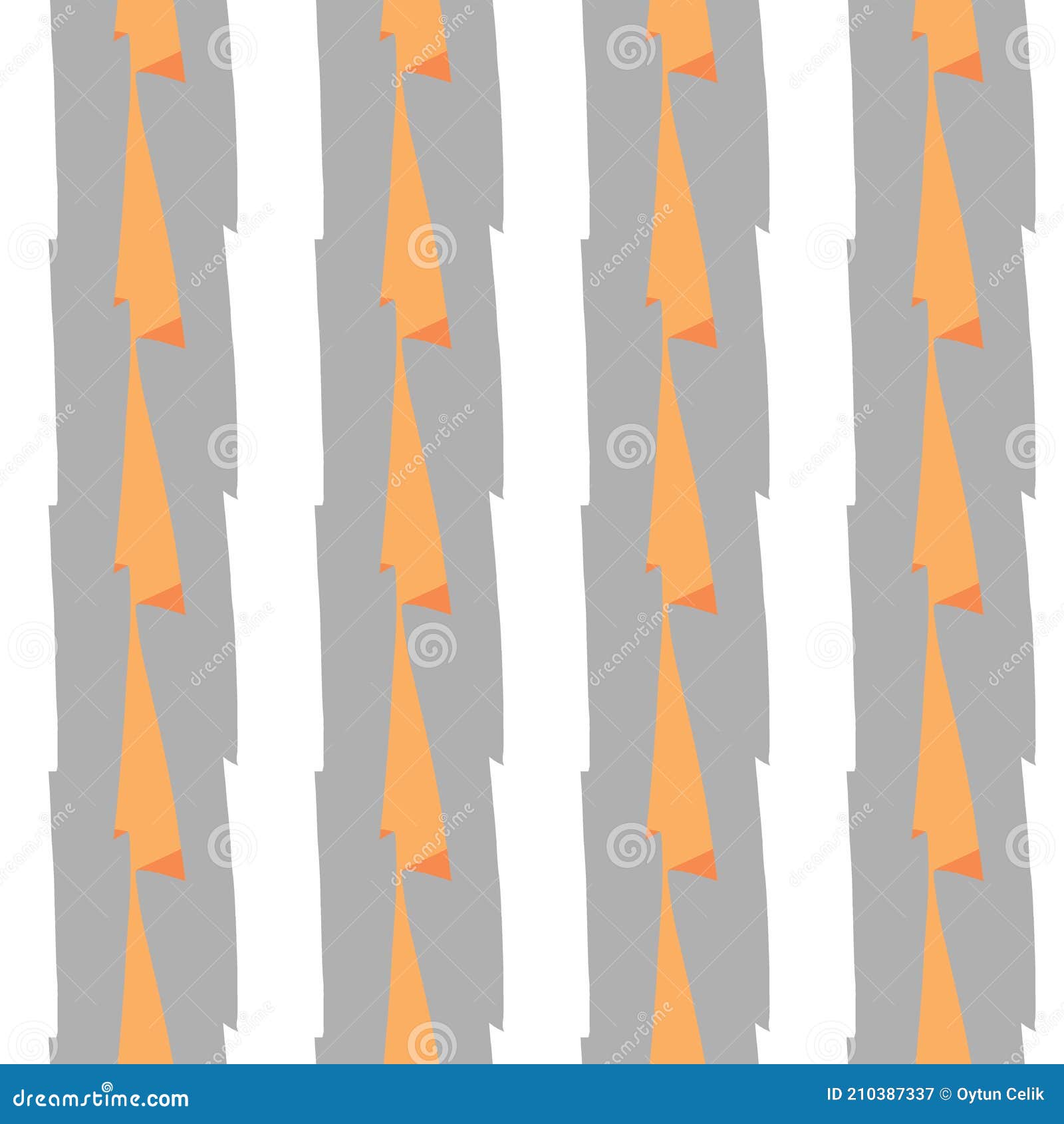 Vector Seamless Texture Background Pattern. Hand Drawn, Grey, Orange ...