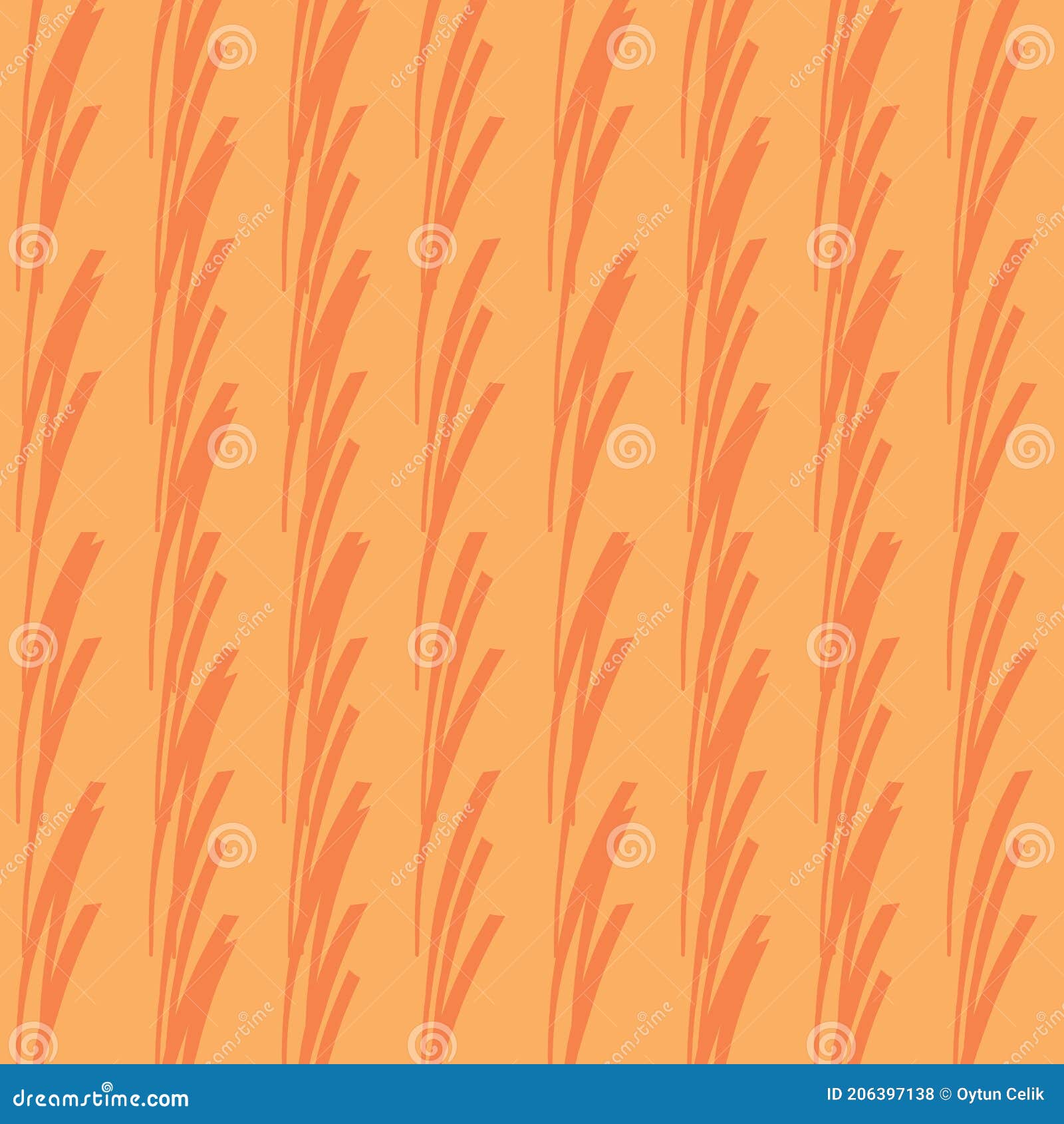Vector Seamless Texture Background Pattern. Hand Drawn, Orange Colors ...