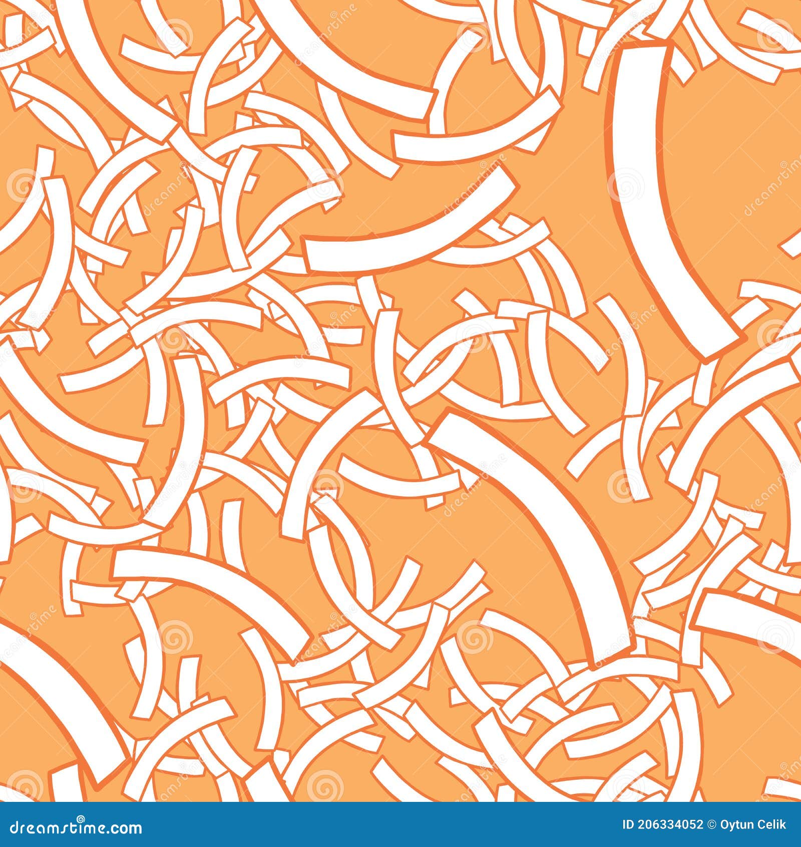 Vector Seamless Texture Background Pattern. Hand Drawn, Orange, White ...