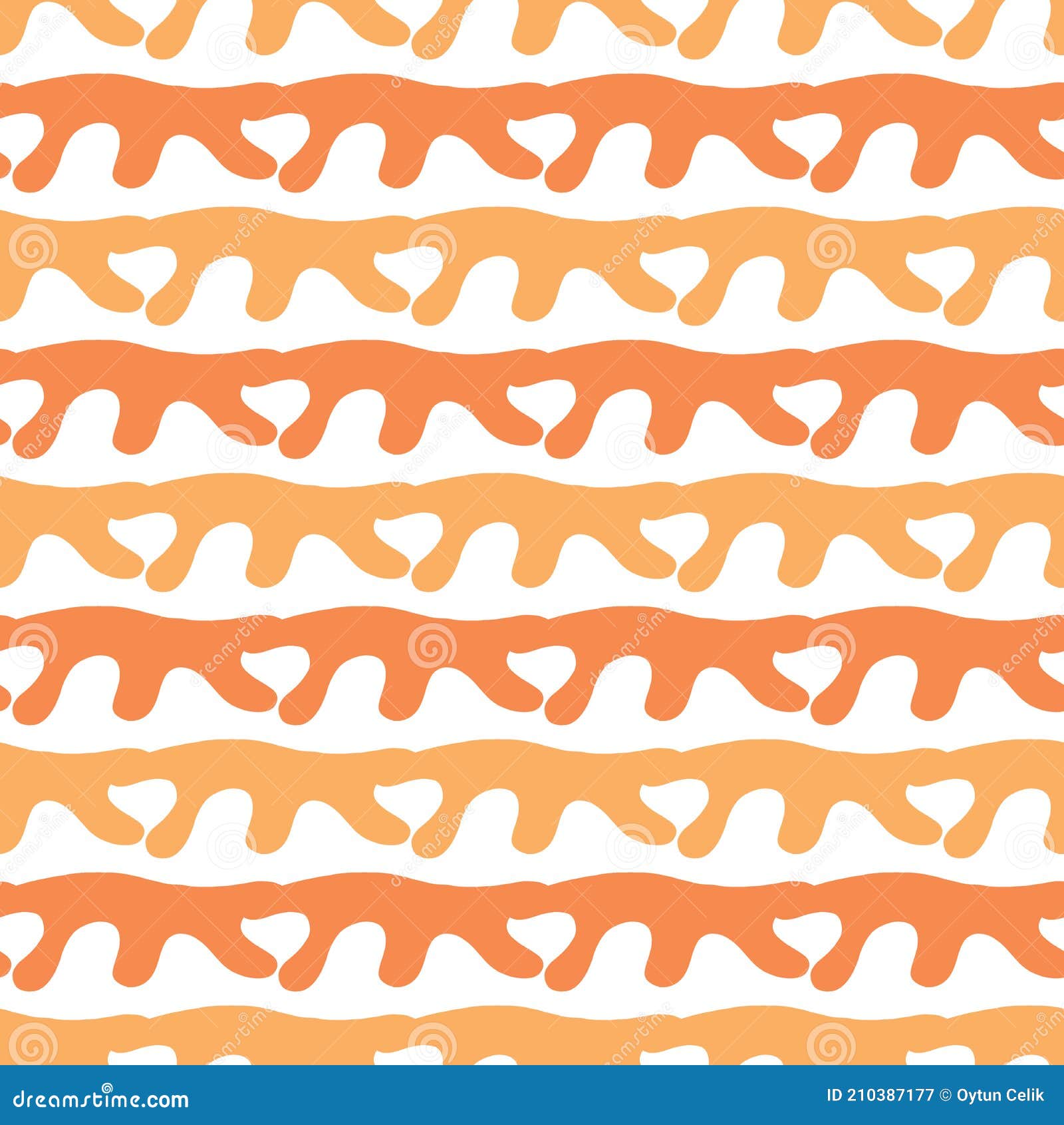Vector Seamless Texture Background Pattern. Hand Drawn, Orange, White ...