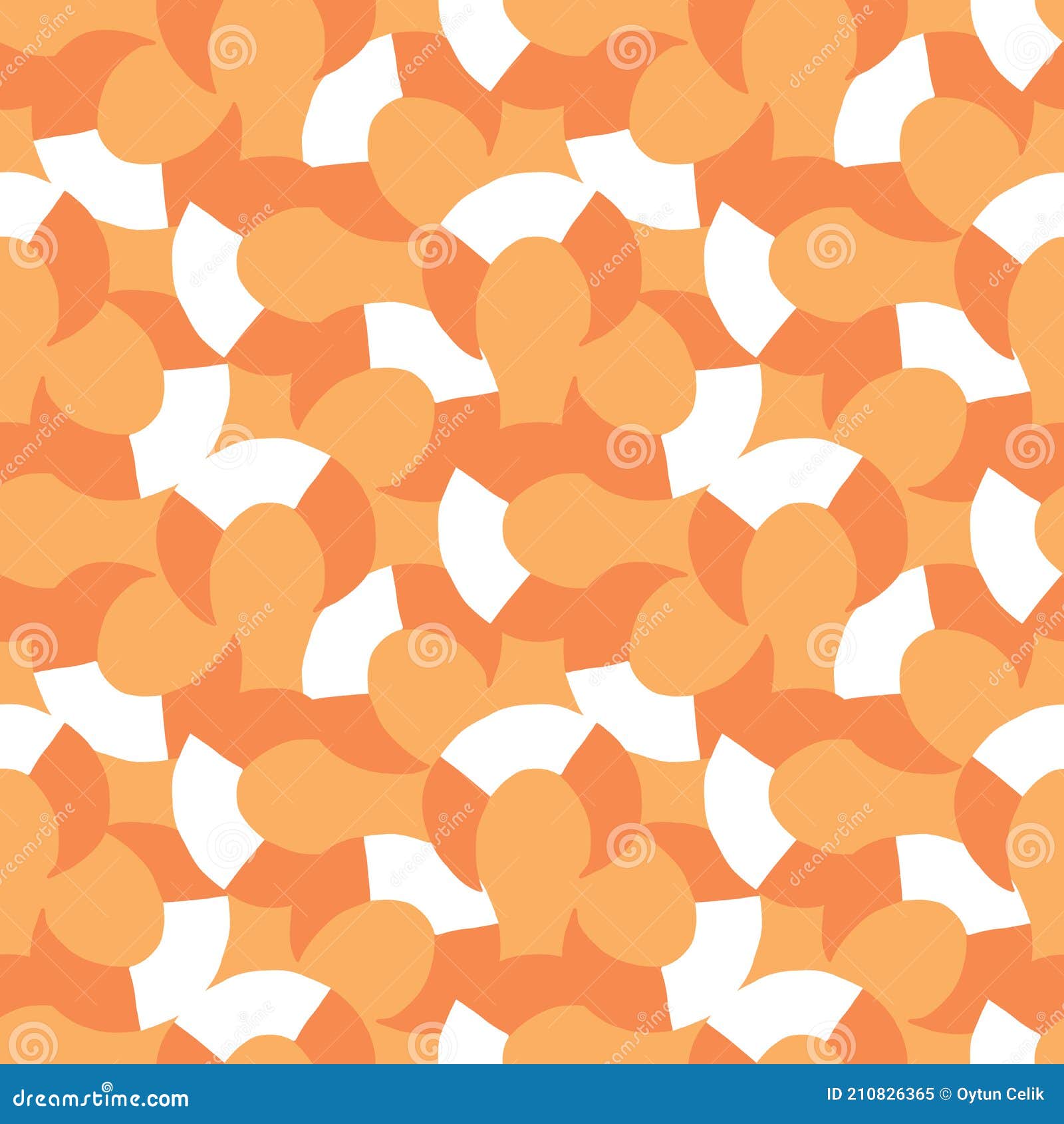 Vector Seamless Texture Background Pattern. Hand Drawn, Orange, White ...