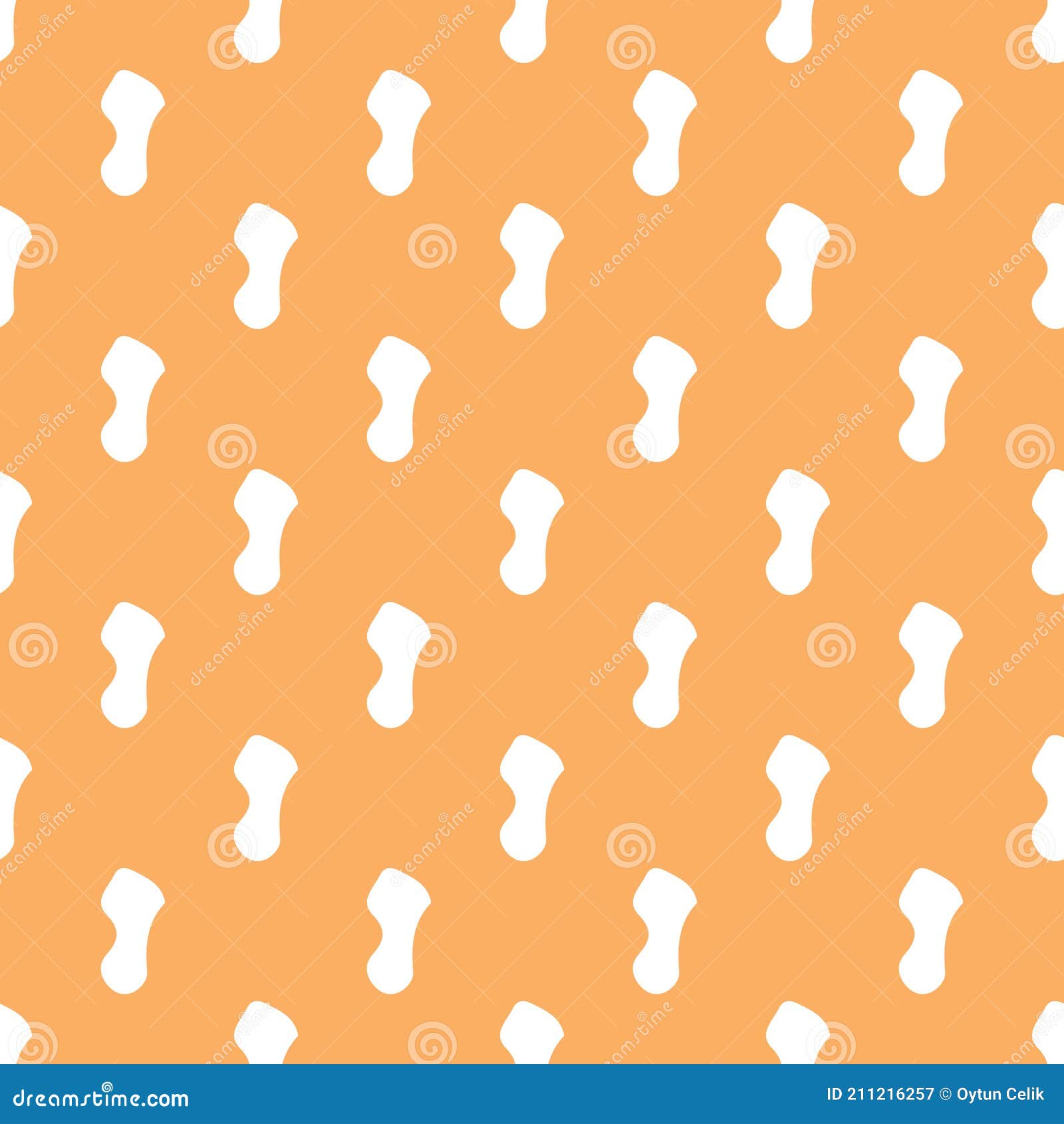 Vector Seamless Texture Background Pattern. Hand Drawn, Orange, White ...