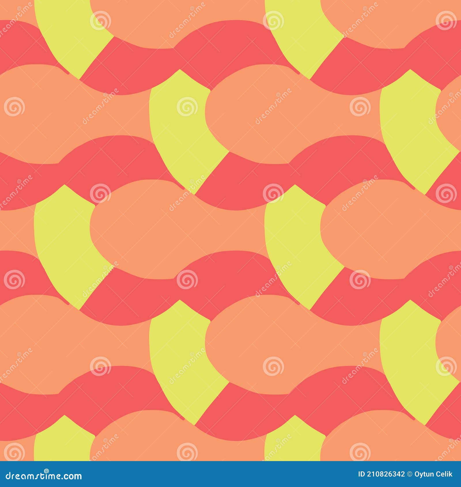 Vector Seamless Texture Background Pattern. Hand Drawn, Orange, Yellow ...