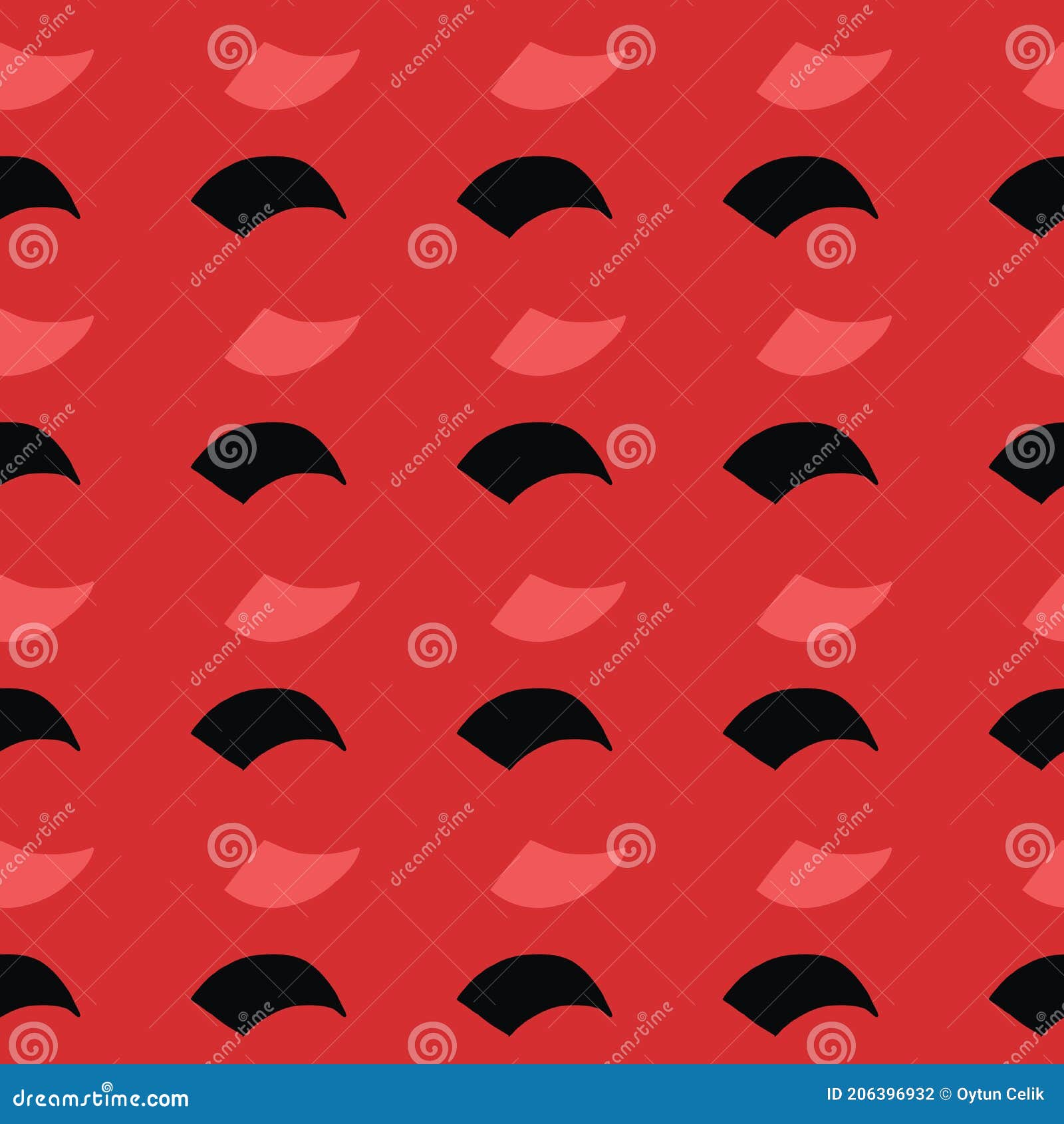 Vector Seamless Texture Background Pattern. Hand Drawn, Red, Black ...