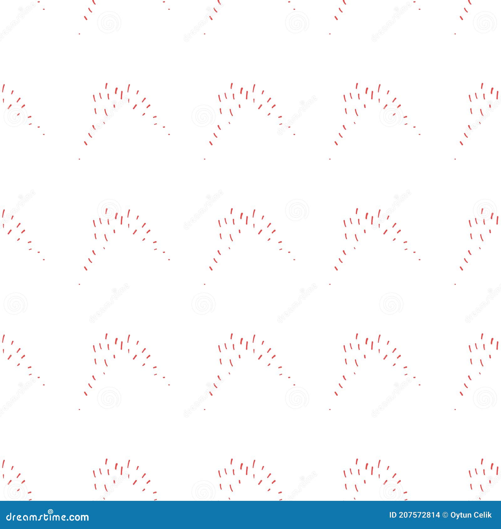 Vector Seamless Texture Background Pattern. Hand Drawn White Red Colors ...