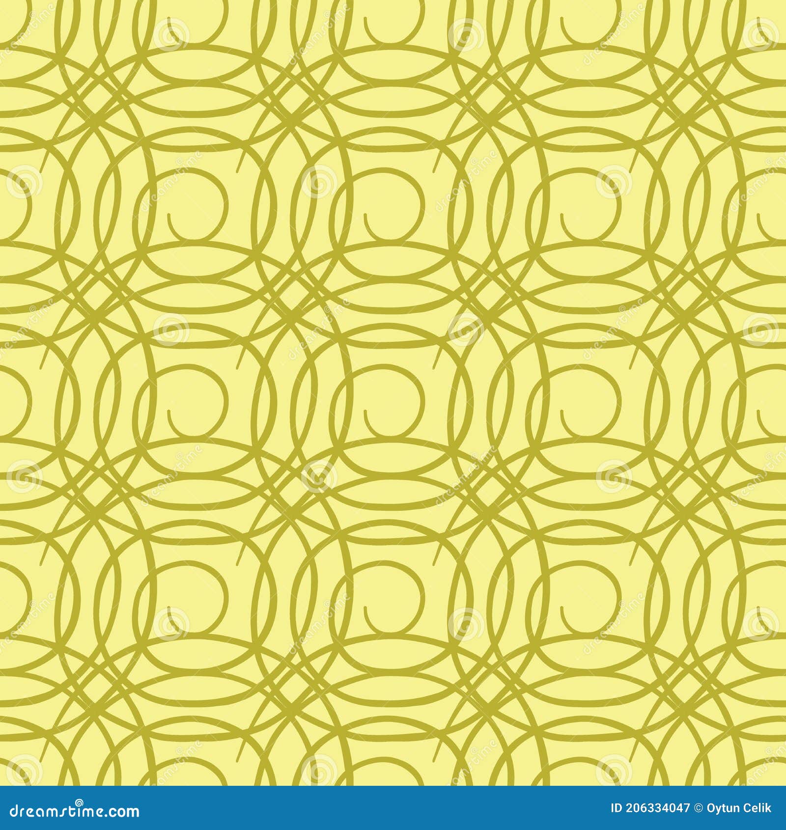 Vector Seamless Texture Background Pattern. Hand Drawn, Yellow, Gold ...