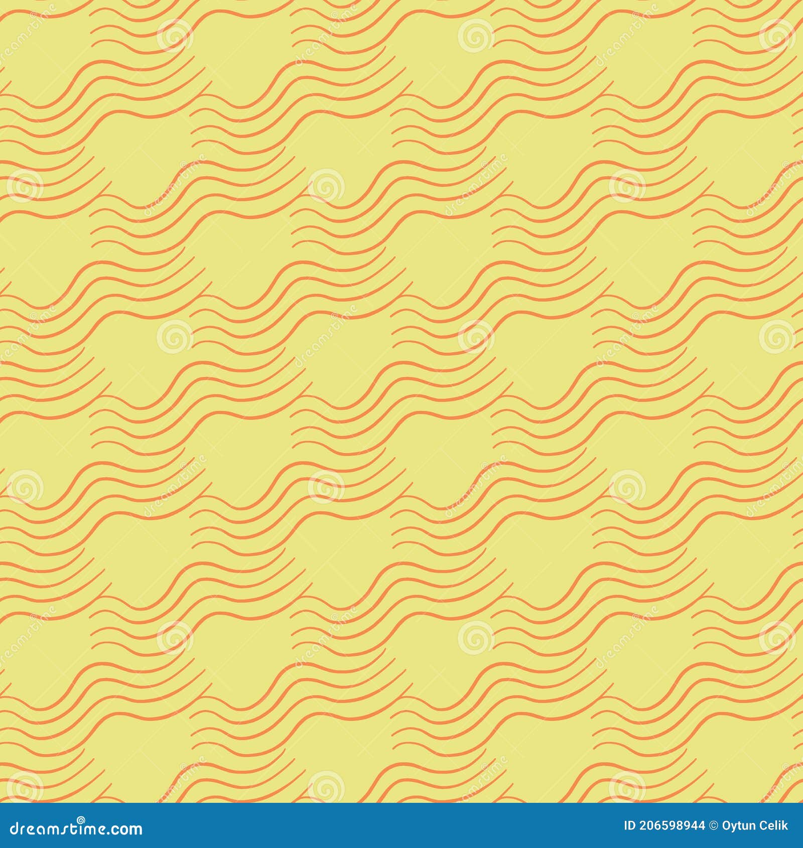 Vector Seamless Texture Background Pattern. Hand Drawn, Yellow, Orange ...