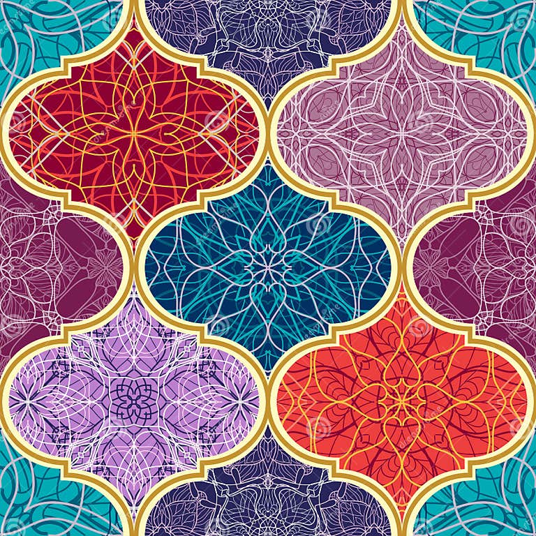 Vector Seamless Texture. Beautiful Mega Patchwork Mosaic Pattern for Design and Fashion with ...