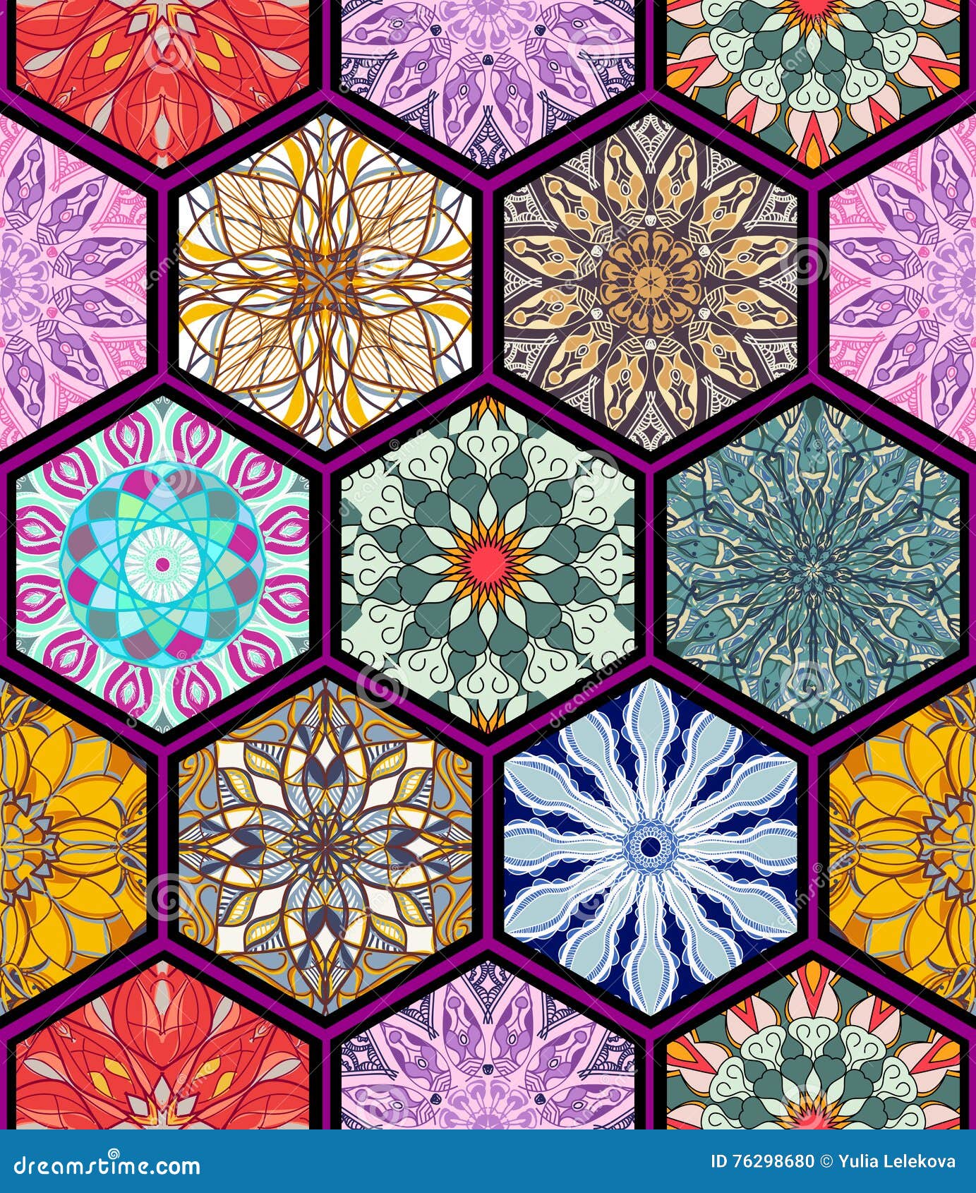 Vector Seamless Texture. Beautiful Mega Patchwork Mosaic Pattern for Design and Fashion with ...