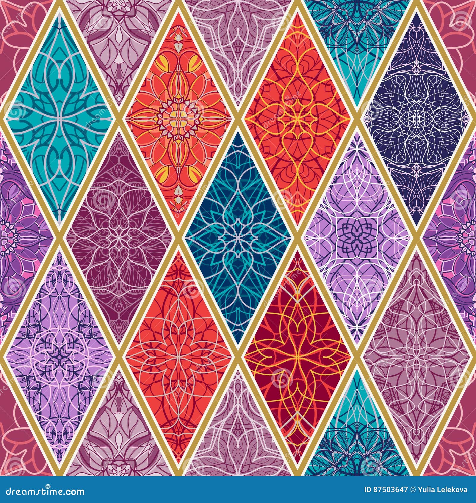 Vector Seamless Texture. Beautiful Mega Patchwork Mosaic Pattern for Design and Fashion with ...