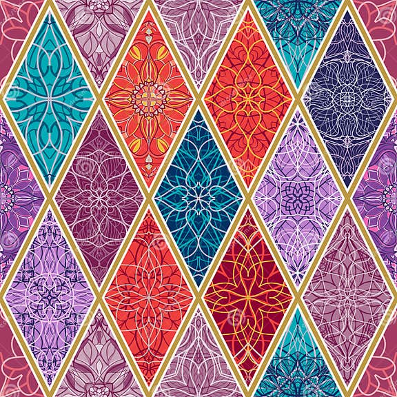 Vector Seamless Texture. Beautiful Mega Patchwork Mosaic Pattern for Design and Fashion with ...