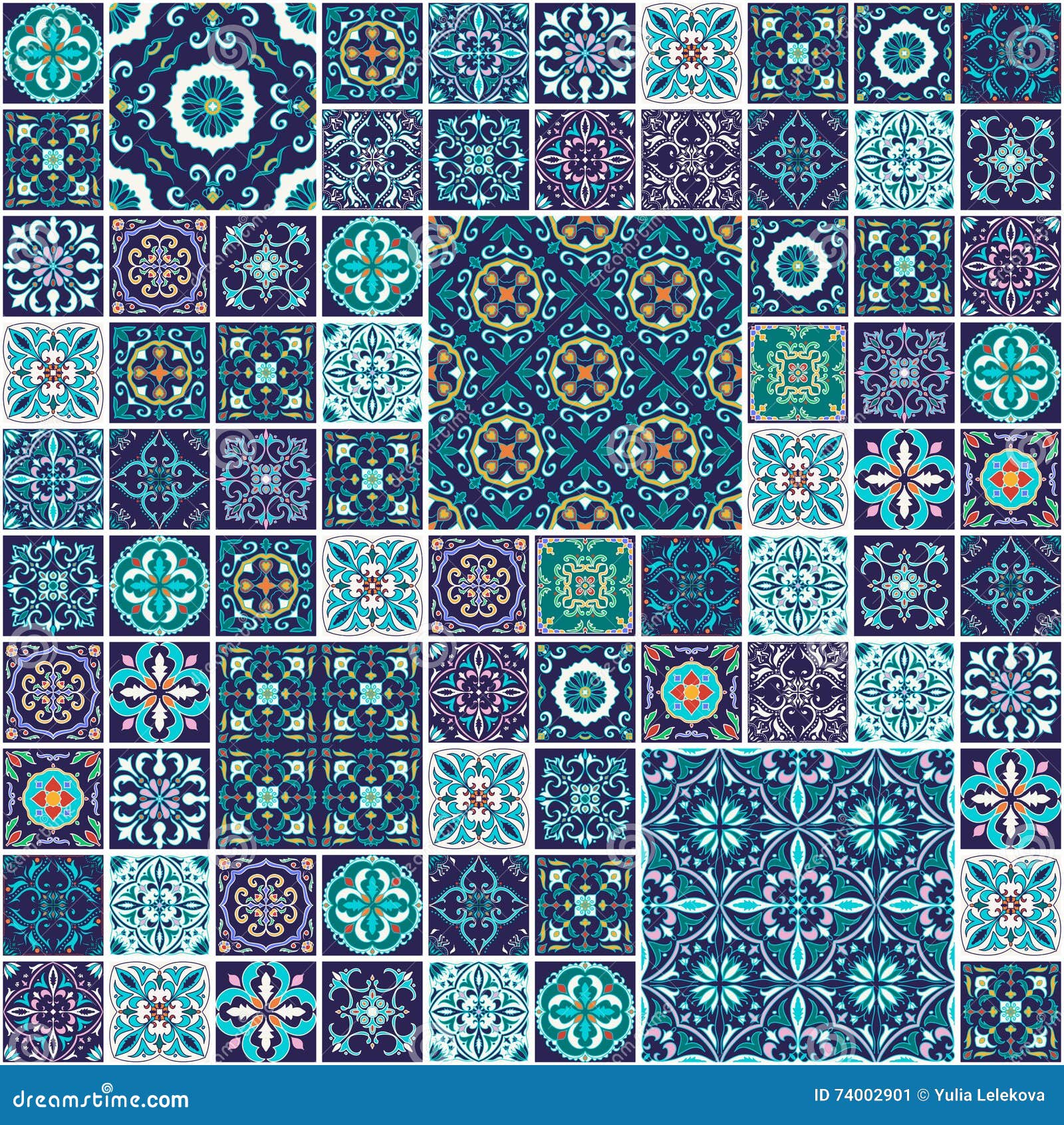 Vector Seamless Texture Beautiful Mega Patchwork Pattern For Design