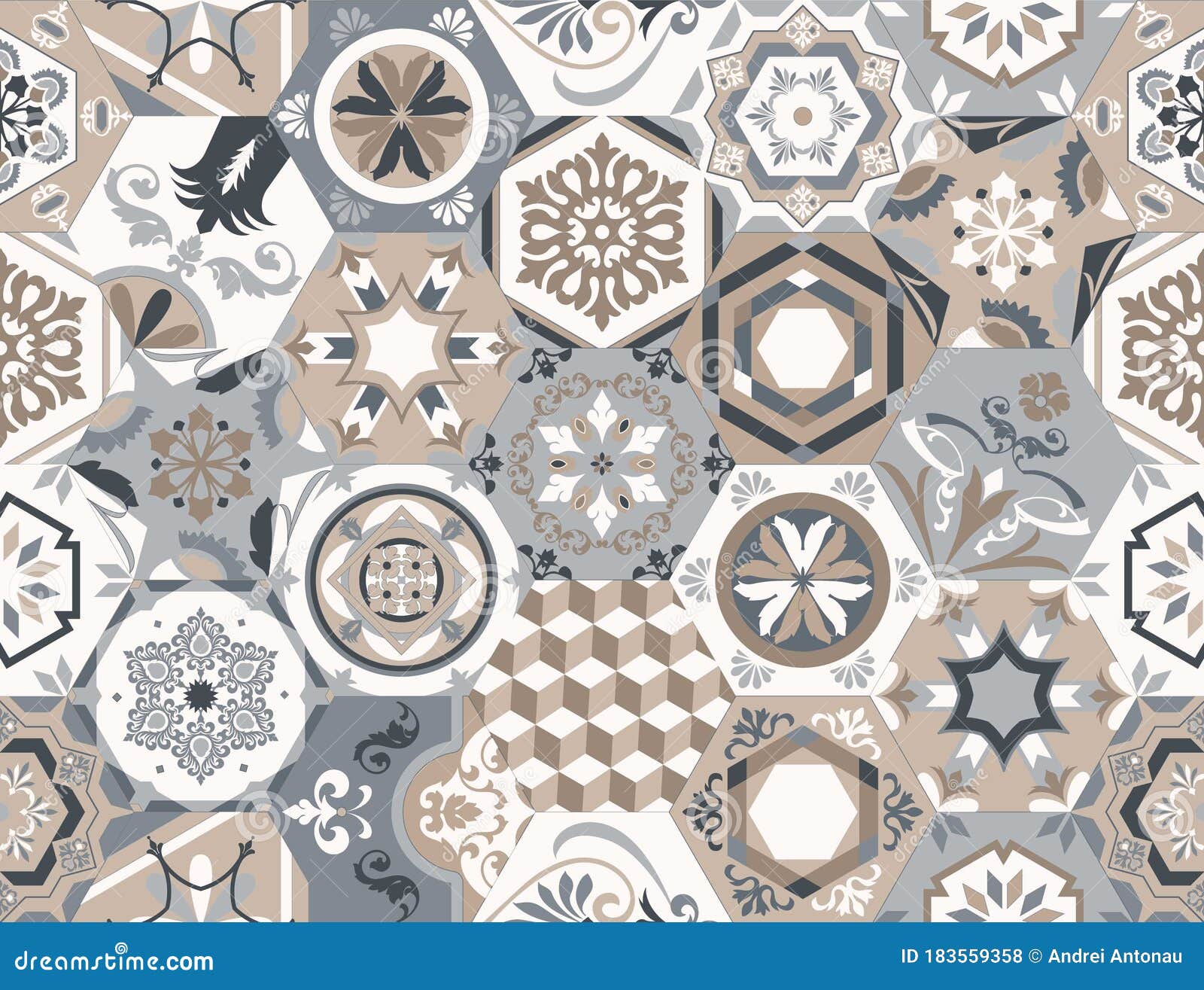 340_Vector Seamless Texture. Beautiful Mega Patchwork Pattern Stock ...