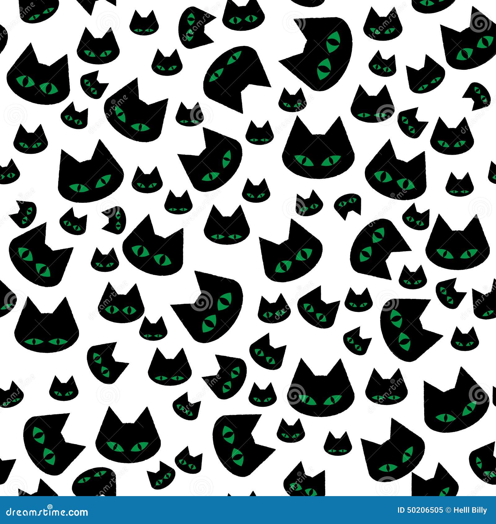Vector Seamless Texture with Black Cats Stock Vector - Illustration of ...