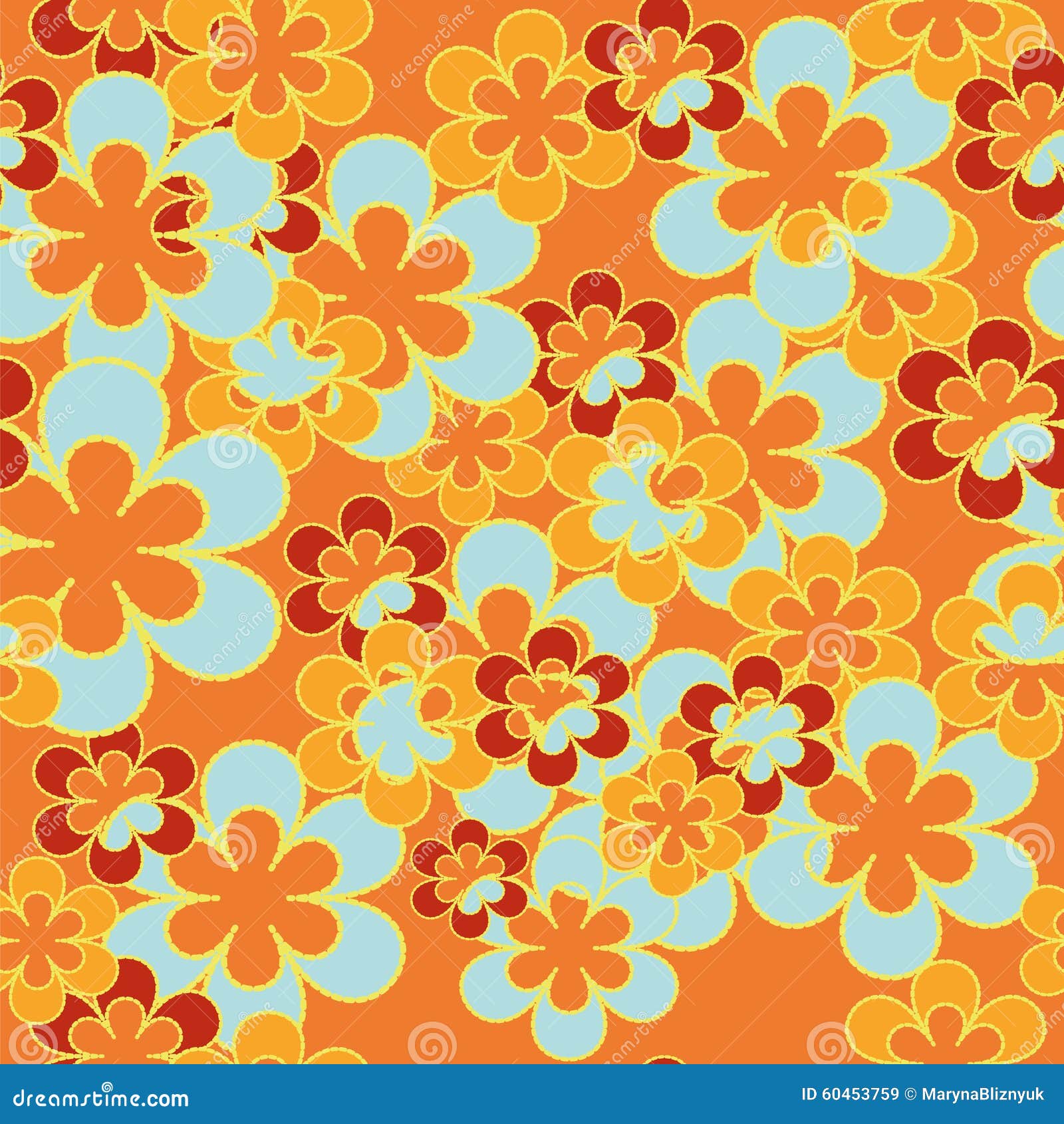 Vector Seamless Texture with Colorful Flowers Stock Vector ...