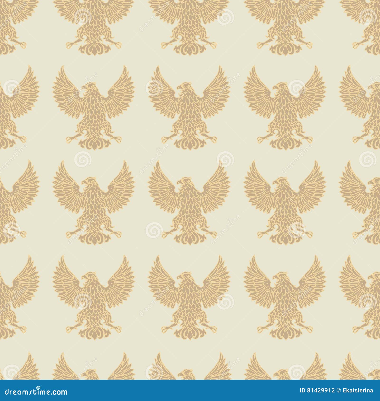 Vector Seamless Texture with Eagle Pattern Stock Vector - Illustration ...