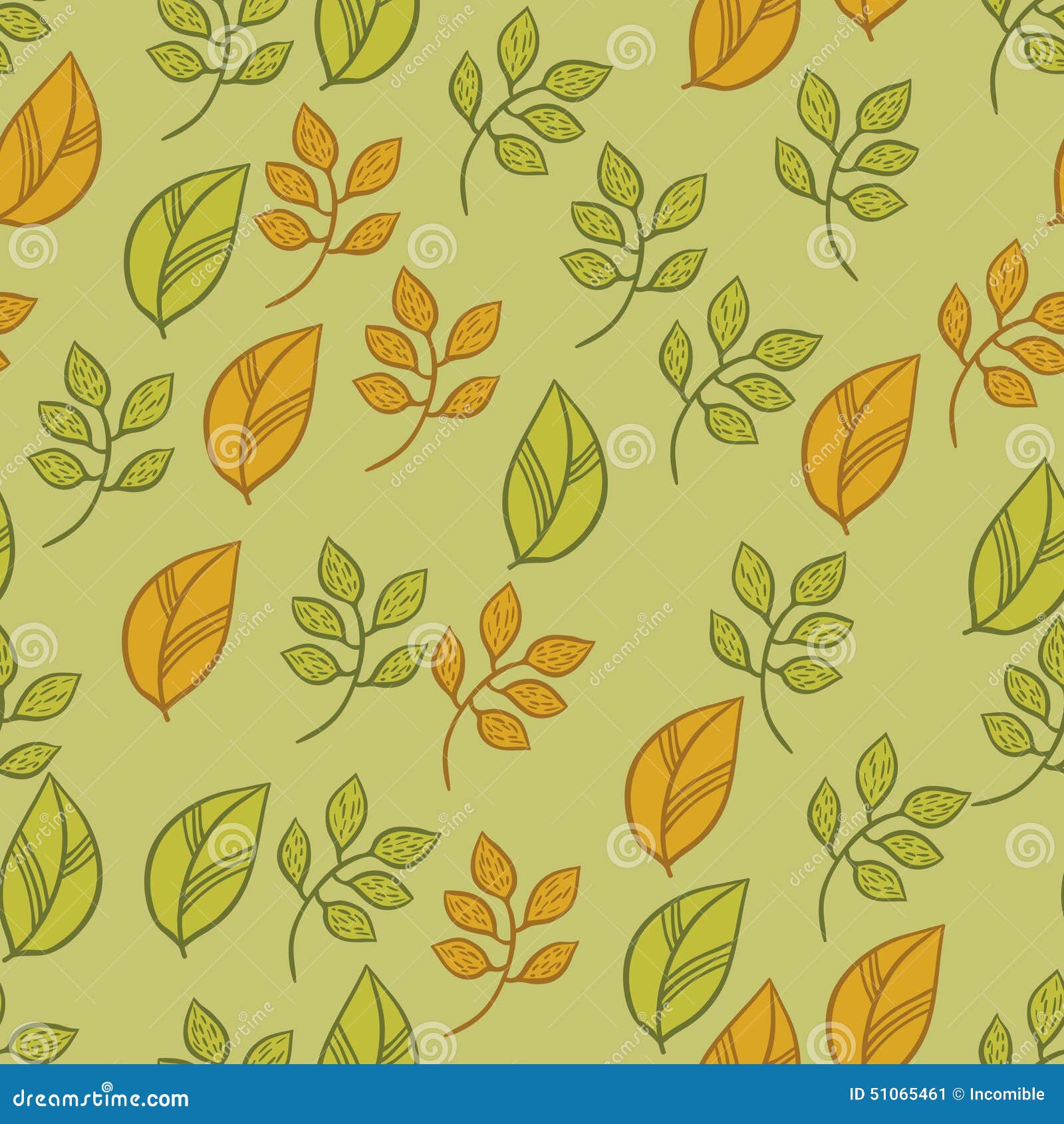 Vector Seamless Texture with Fall Hand Drawn Stock Vector ...